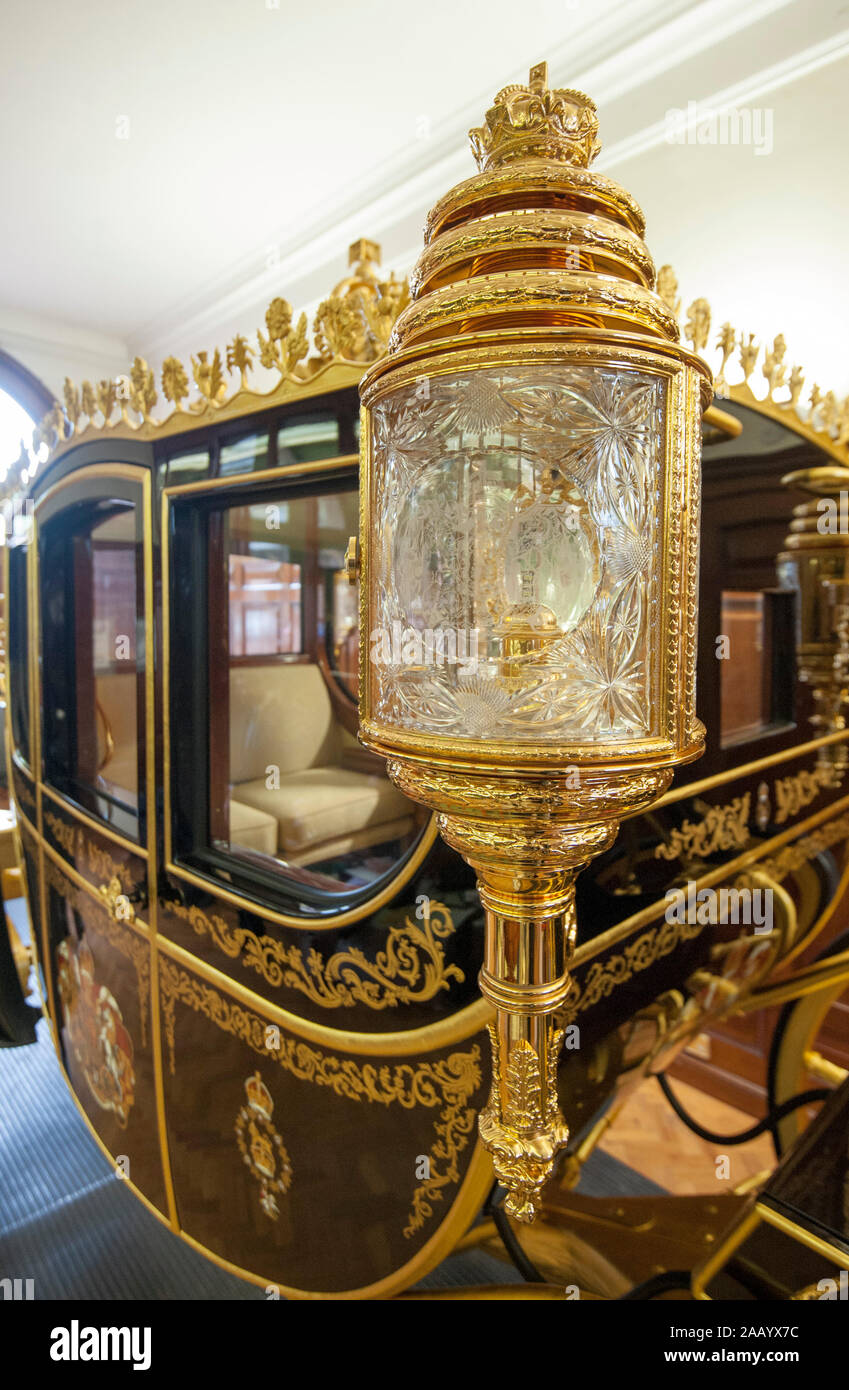 The new state coach Britannia, to be used for the first time by H.M ...