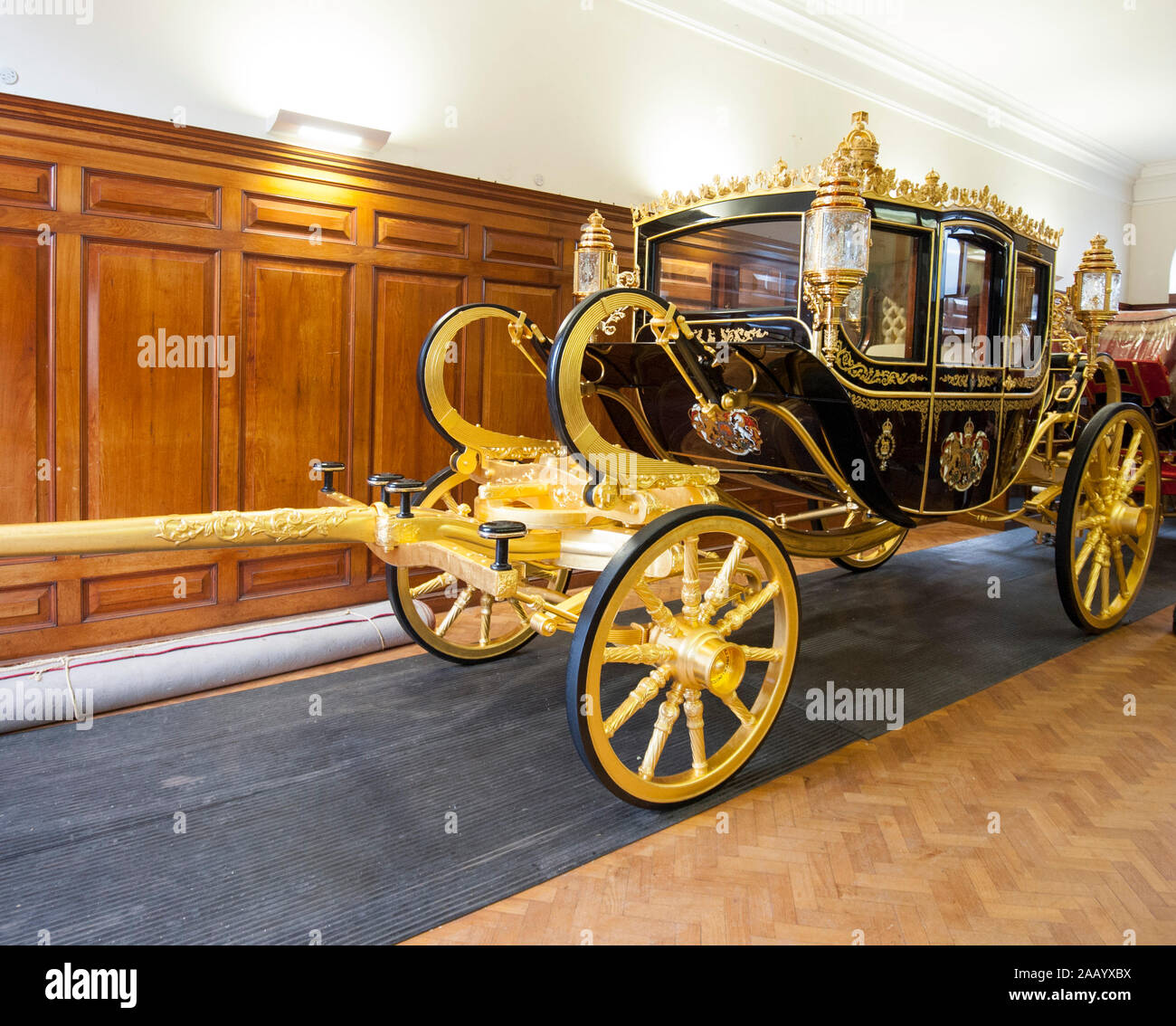 The new state coach Britannia, to be used for the first time by H.M ...
