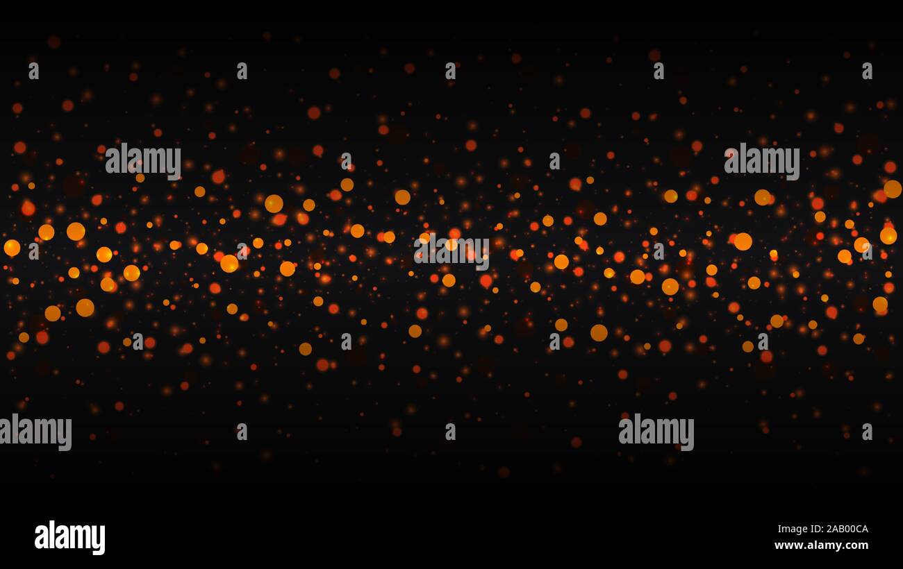 Abstract background with gold particles. Golden sparkling magical ...