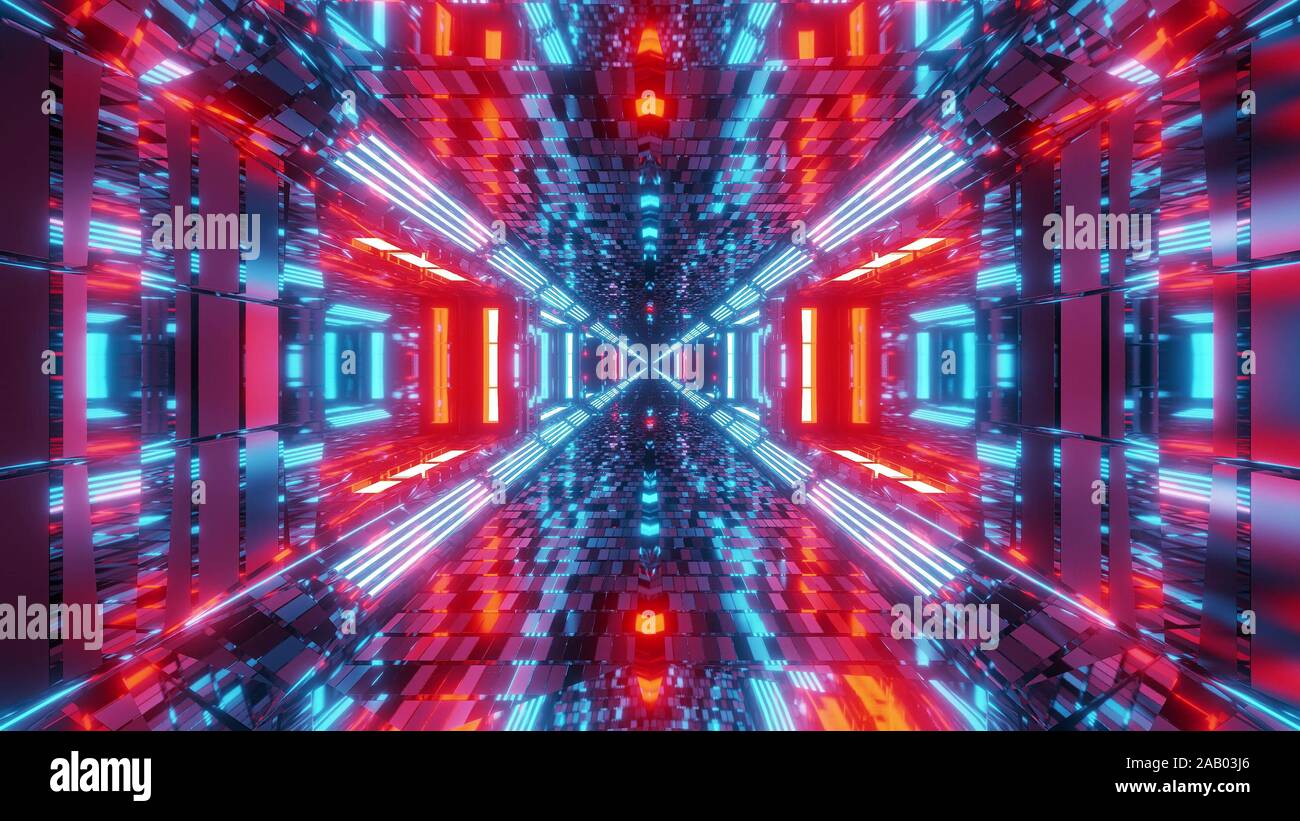 scifi tunnel corridor 3d illustration background wallpaper in ...