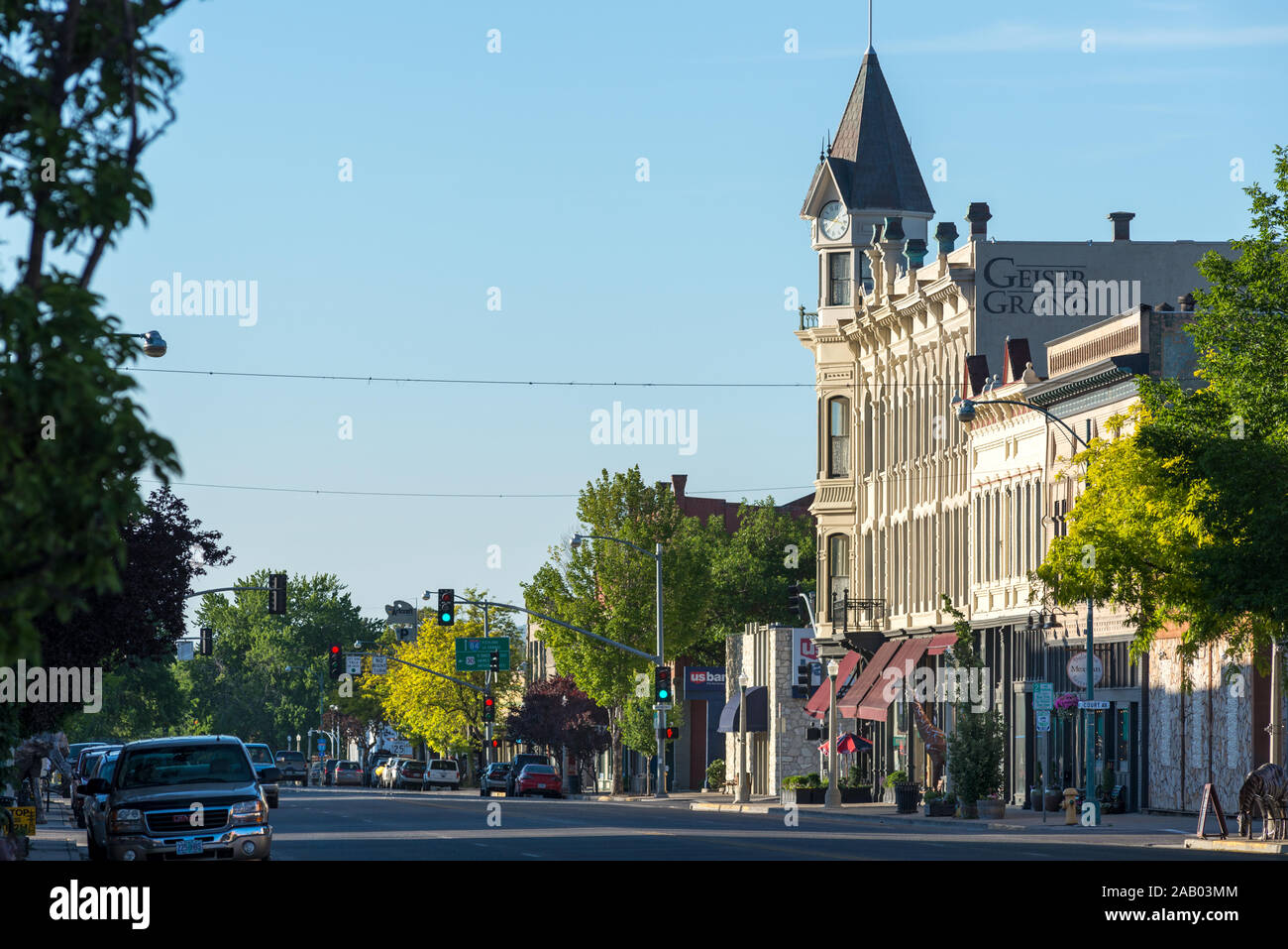 Sunlight on the Geiser Grand Hotel in downtown Baker City, Oregon Stock ...