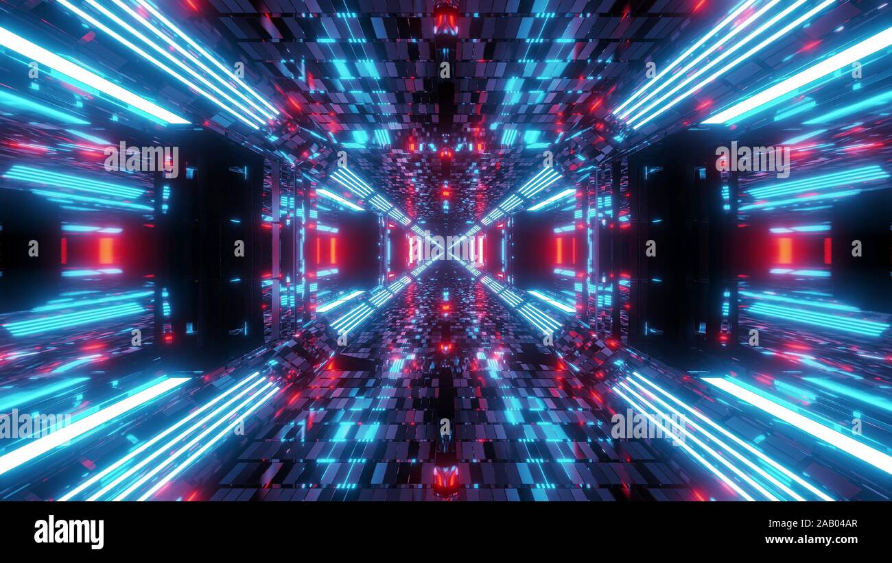 scifi tunnel corridor 3d illustration background wallpaper in ...