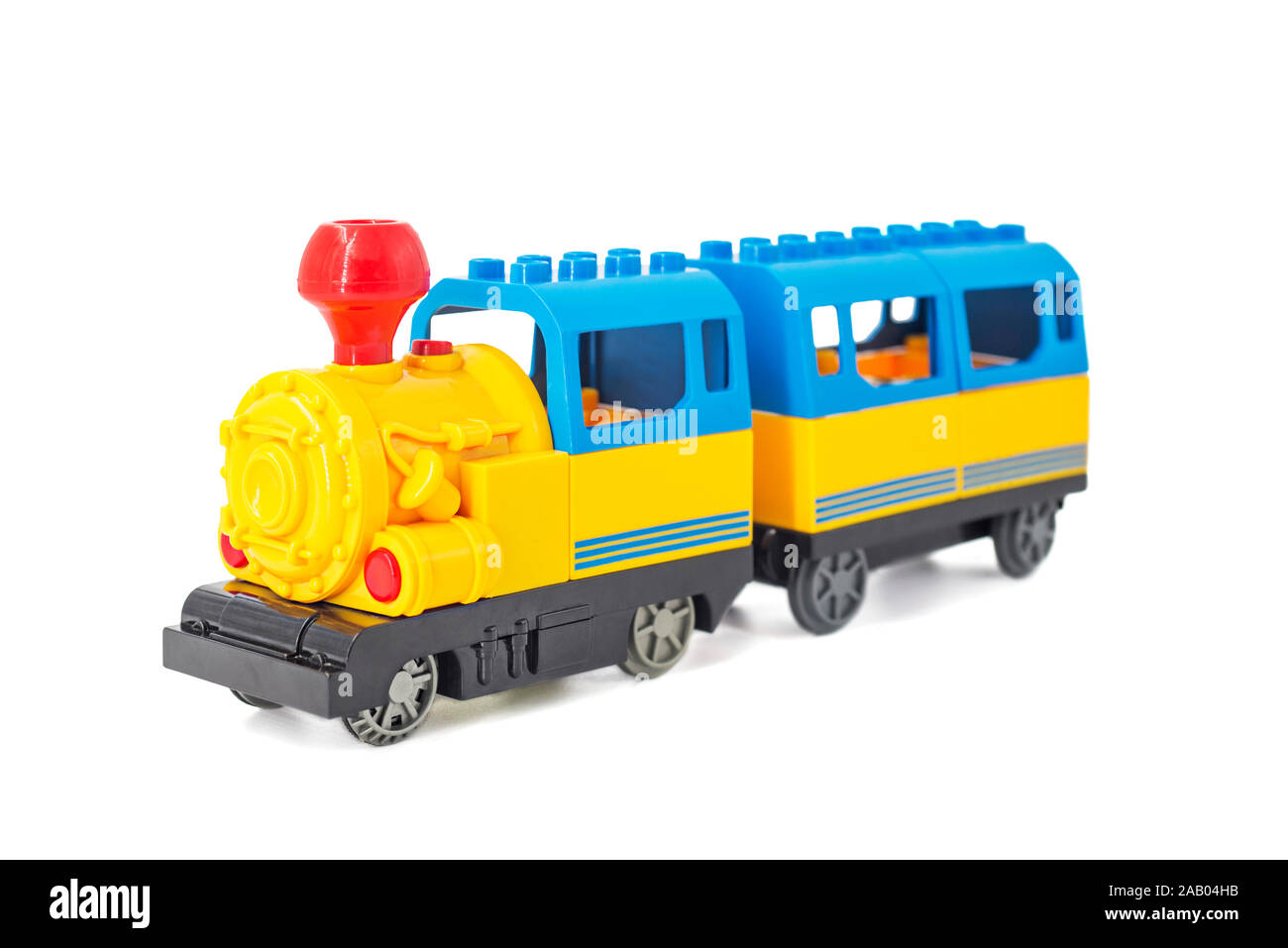 Toy train isolated on the white background. Colorful toy train isolated ...