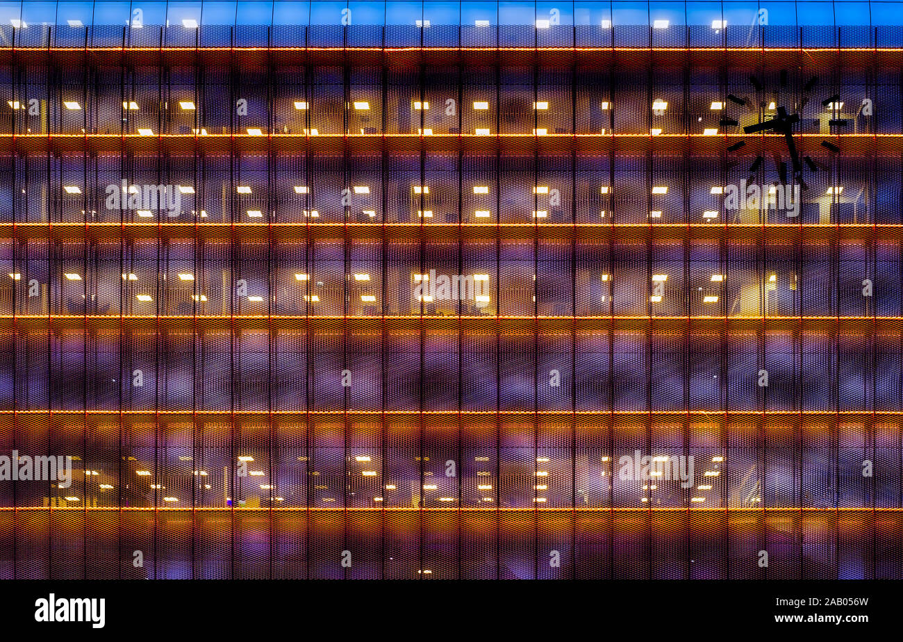 exterior modern office building with clock Stock Photo - Alamy