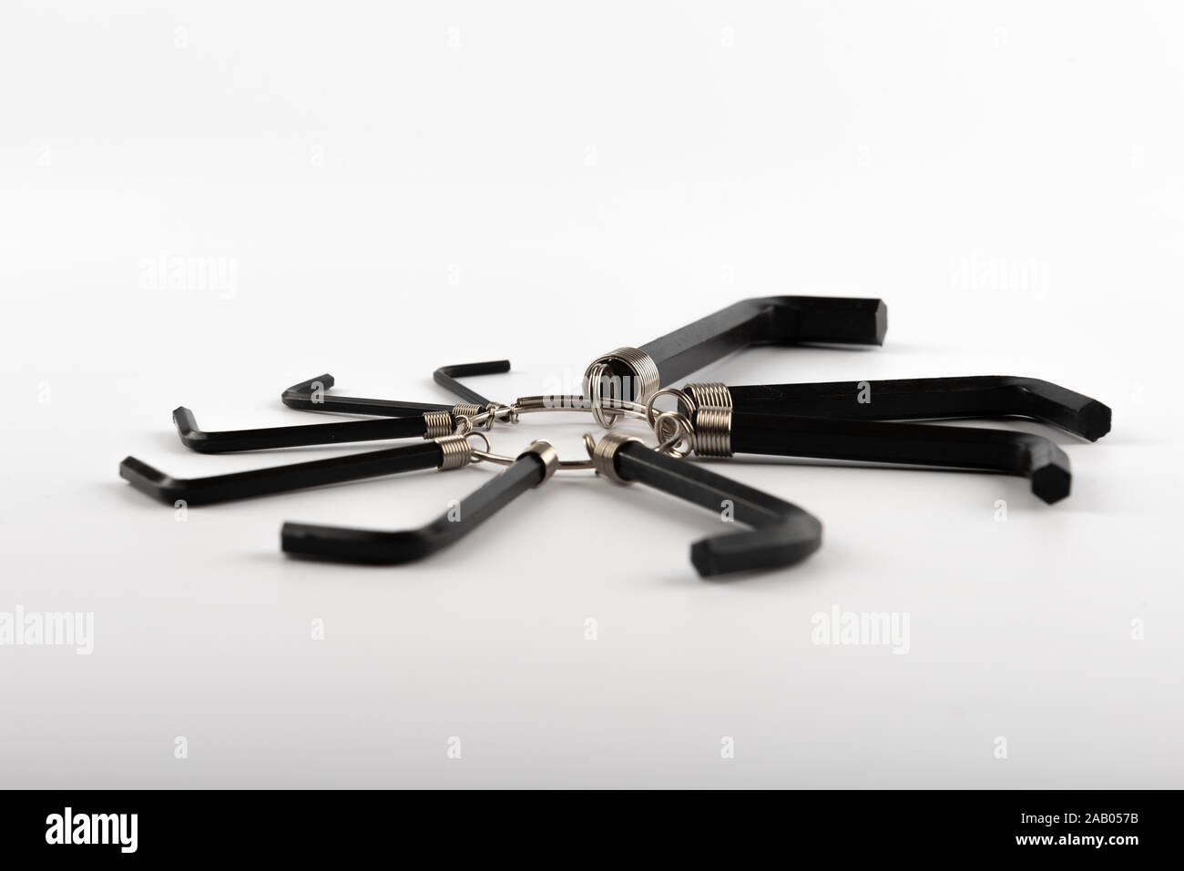 A complete set of allen hex keys isolated on a white background Stock ...