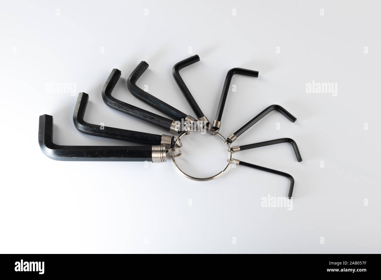 A complete set of allen hex keys isolated on a white background Stock ...