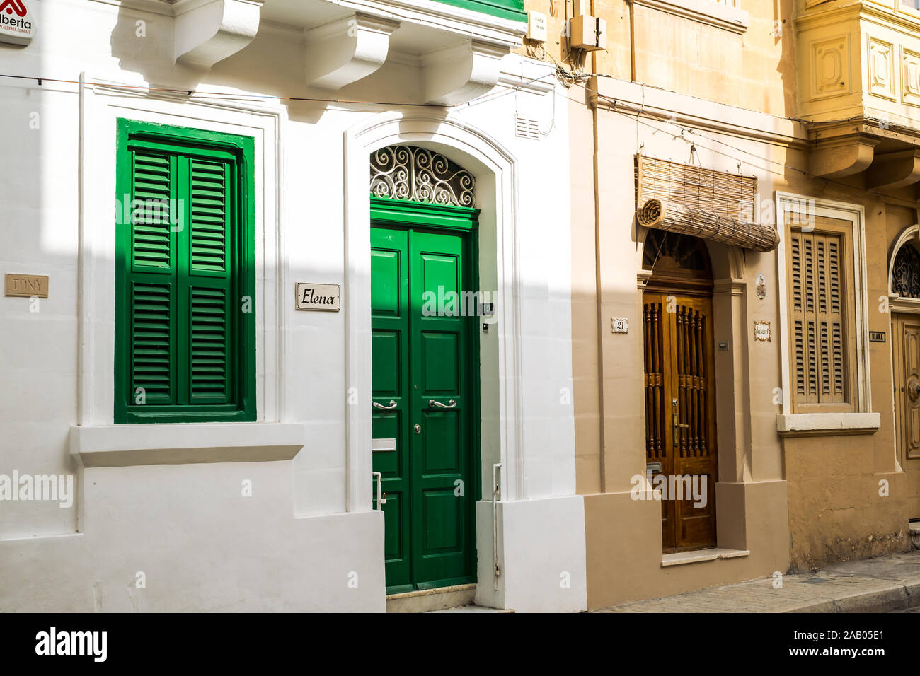 Sliema Malta, July 16 2019. Traditional Maltese architecture in Sliema ...