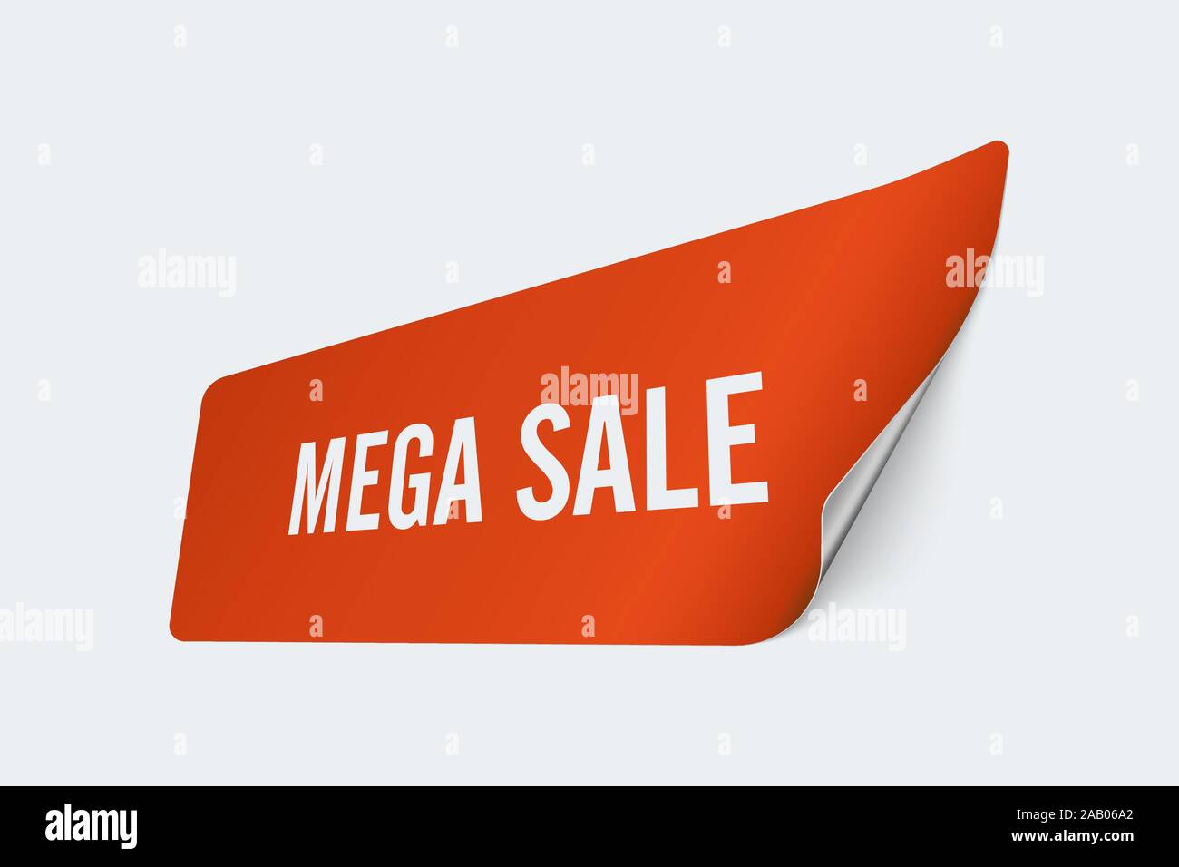 Red sticker with bent corner in perspective view Stock Vector Image ...