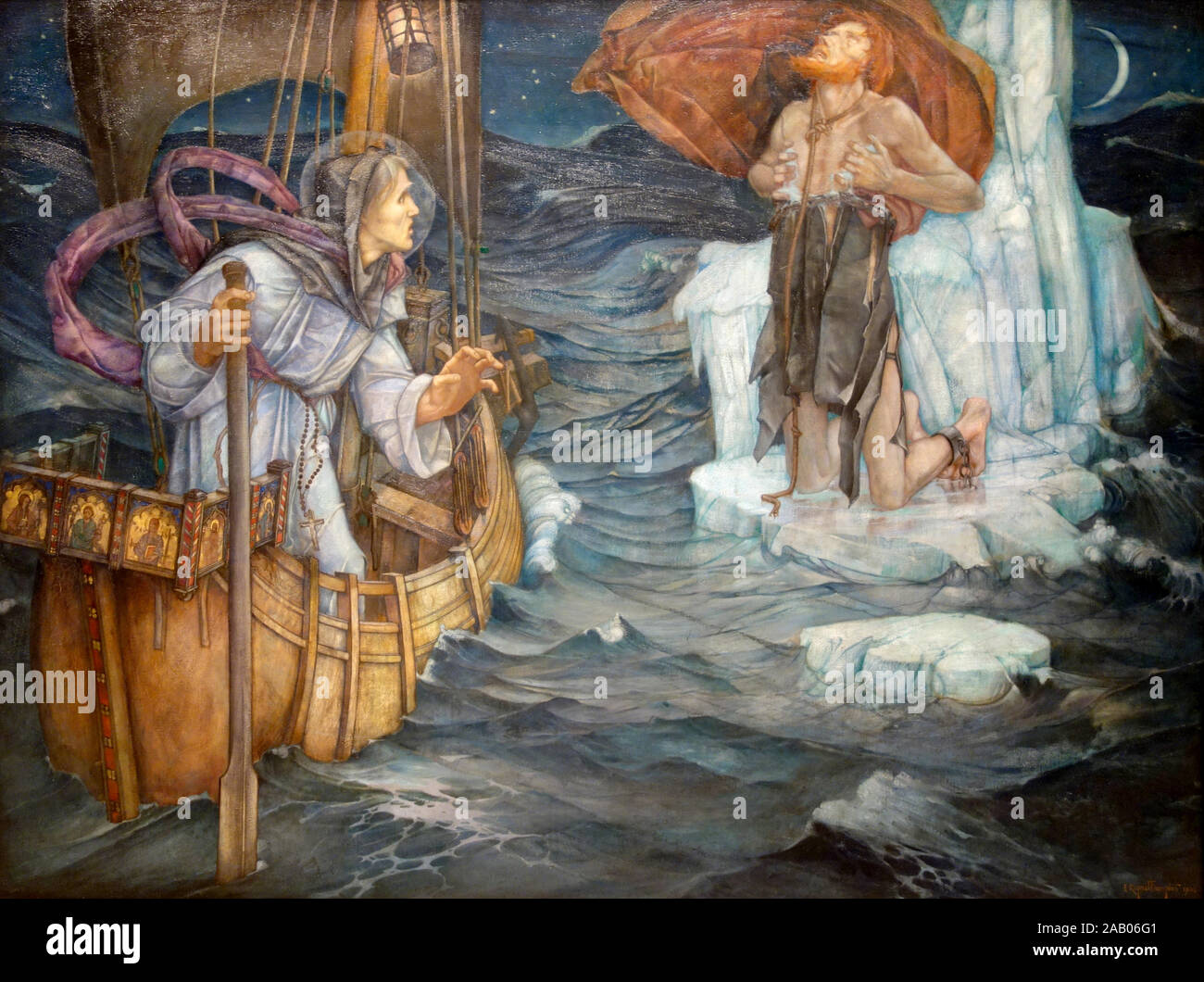 The Voyage of Saint Brendan by Edward Reginald Frampton, 1908 Stock ...