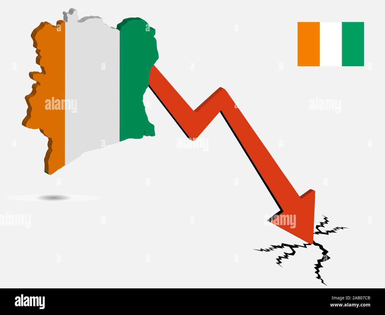 Cote d'Ivoire economic crisis concept Vector illustration eps 10 Stock ...