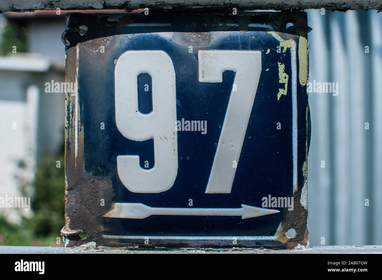 House number 97 sign hi-res stock photography and images - Alamy