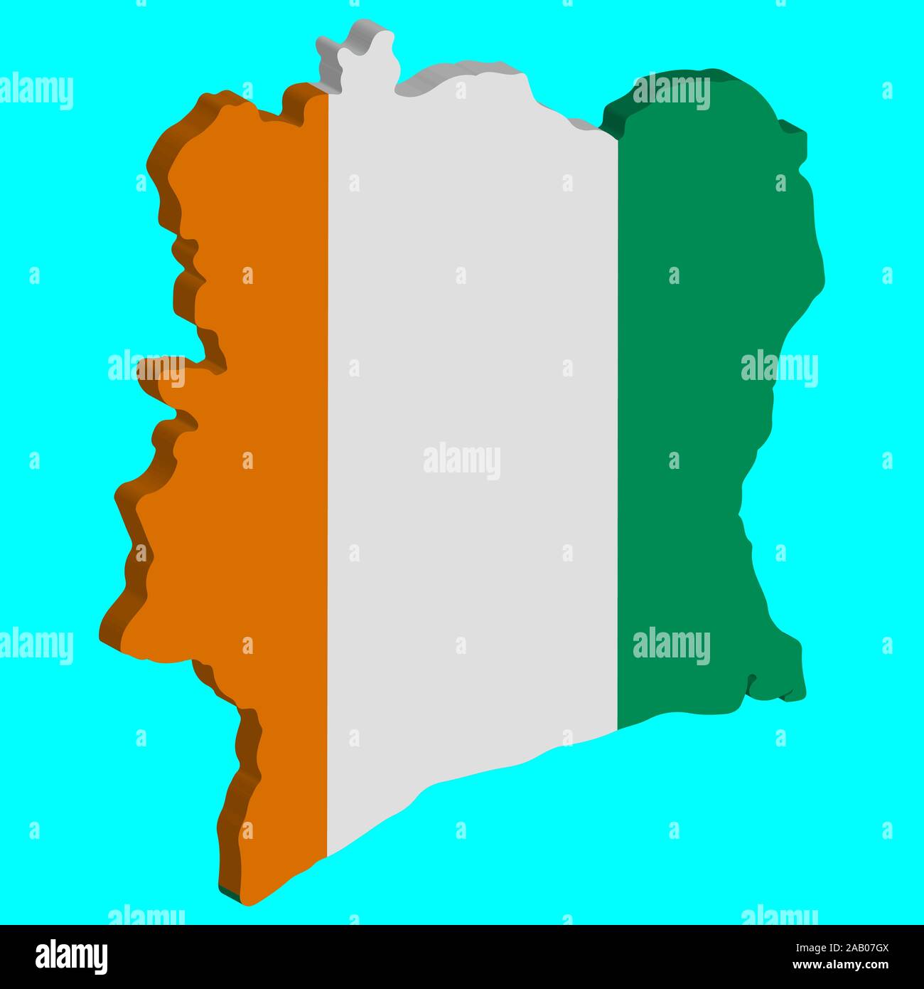 Cote d'Ivoire map flag vector 3D illustration Eps 10 Stock Vector Image ...