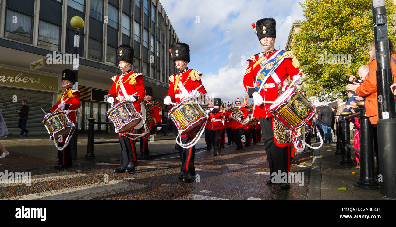 Marching band, remembrance Sunday Stock Photo - Alamy
