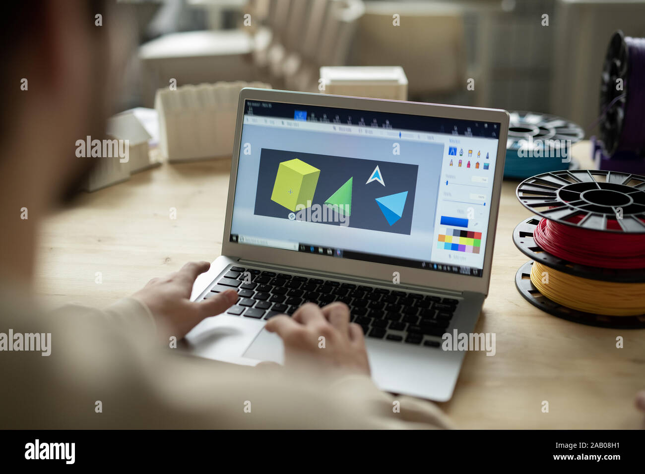 Geometric shapes on laptop display hi-res stock photography and images ...