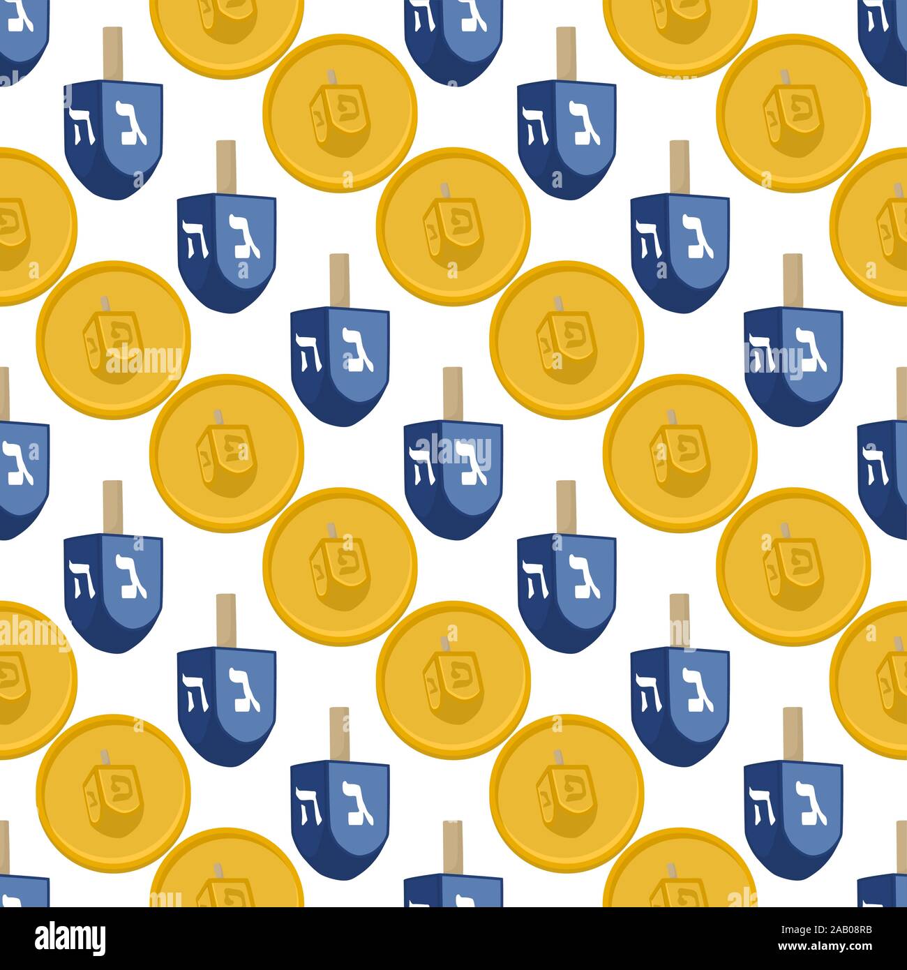 Illustration on theme big colored pattern Hanukkah, seamless set ...