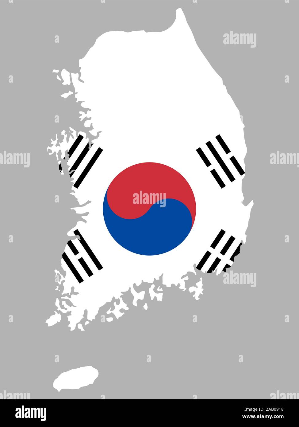 South Korea Map Flag Vector illustration Eps 10 Stock Vector Image ...