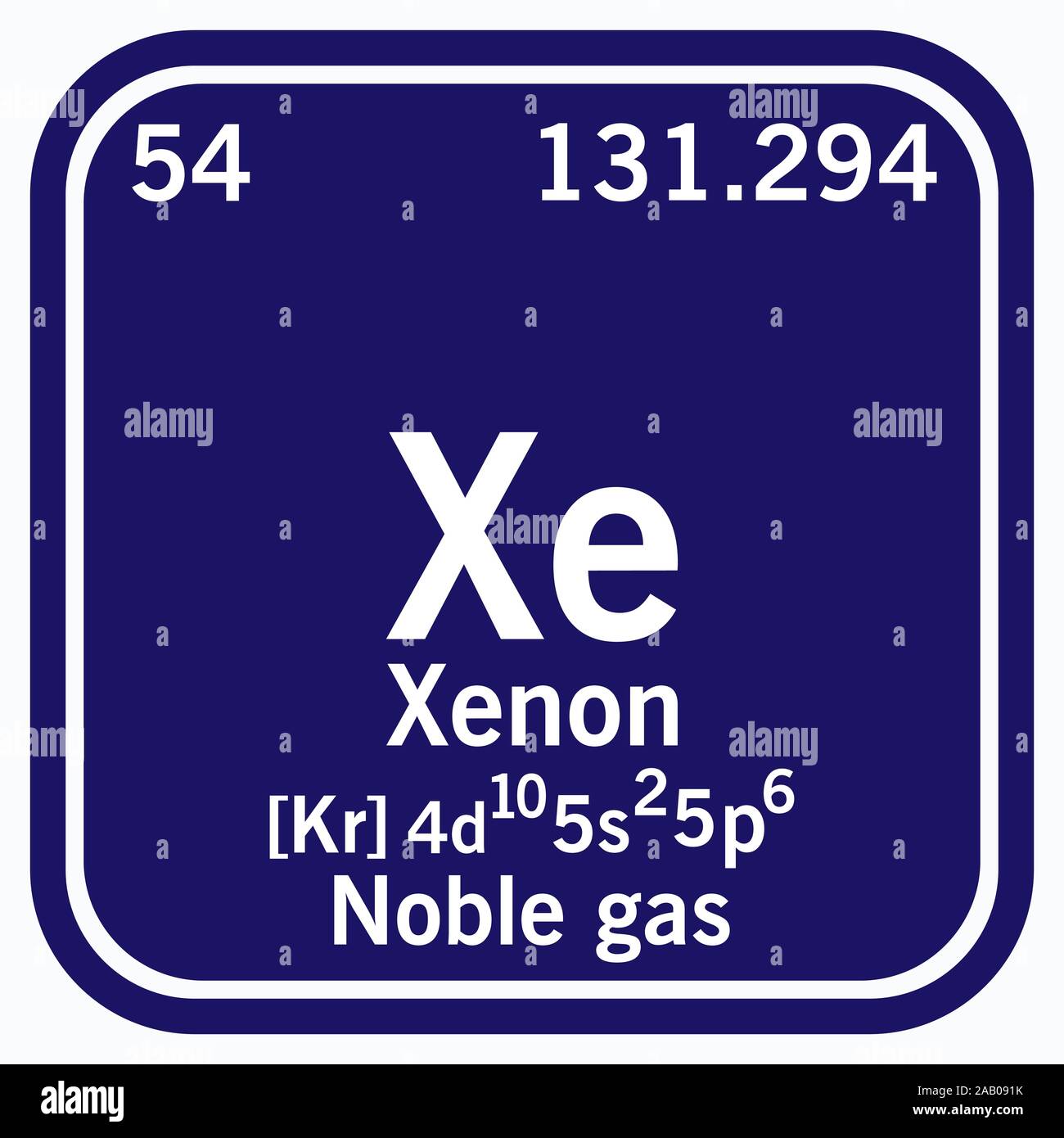 Xenon Periodic Table of the Elements Vector illustration eps 10 Stock ...