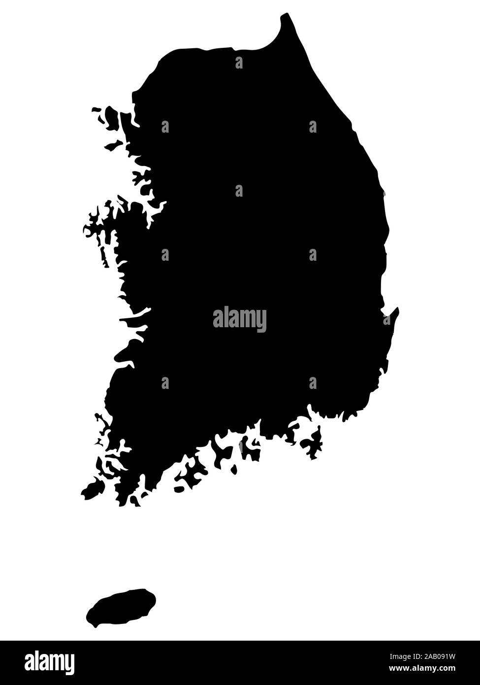 South Korea Map silhouette Vector illustration Eps 10 Stock Vector ...