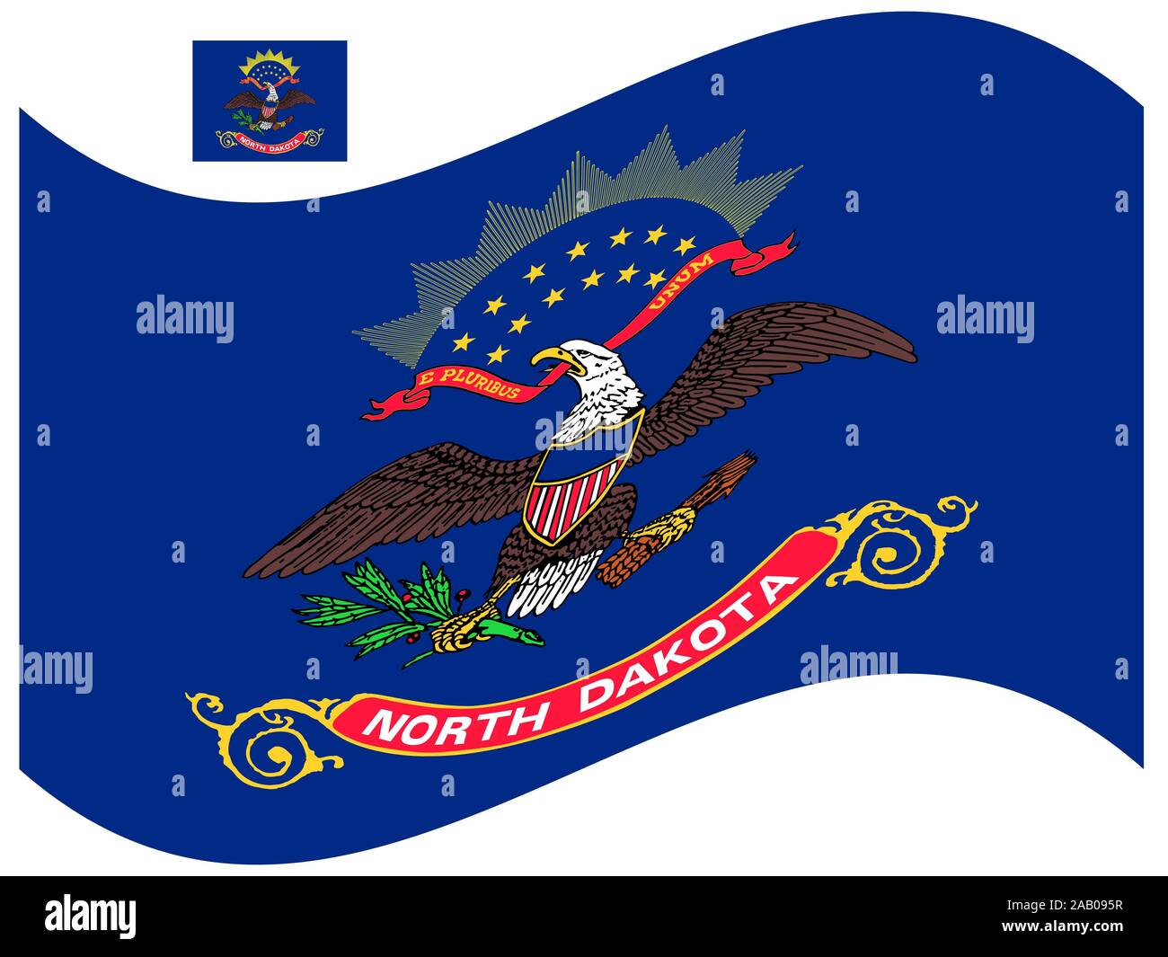 Wave Flag of North Dakota Vector illustration Eps 10 Stock Vector Image ...