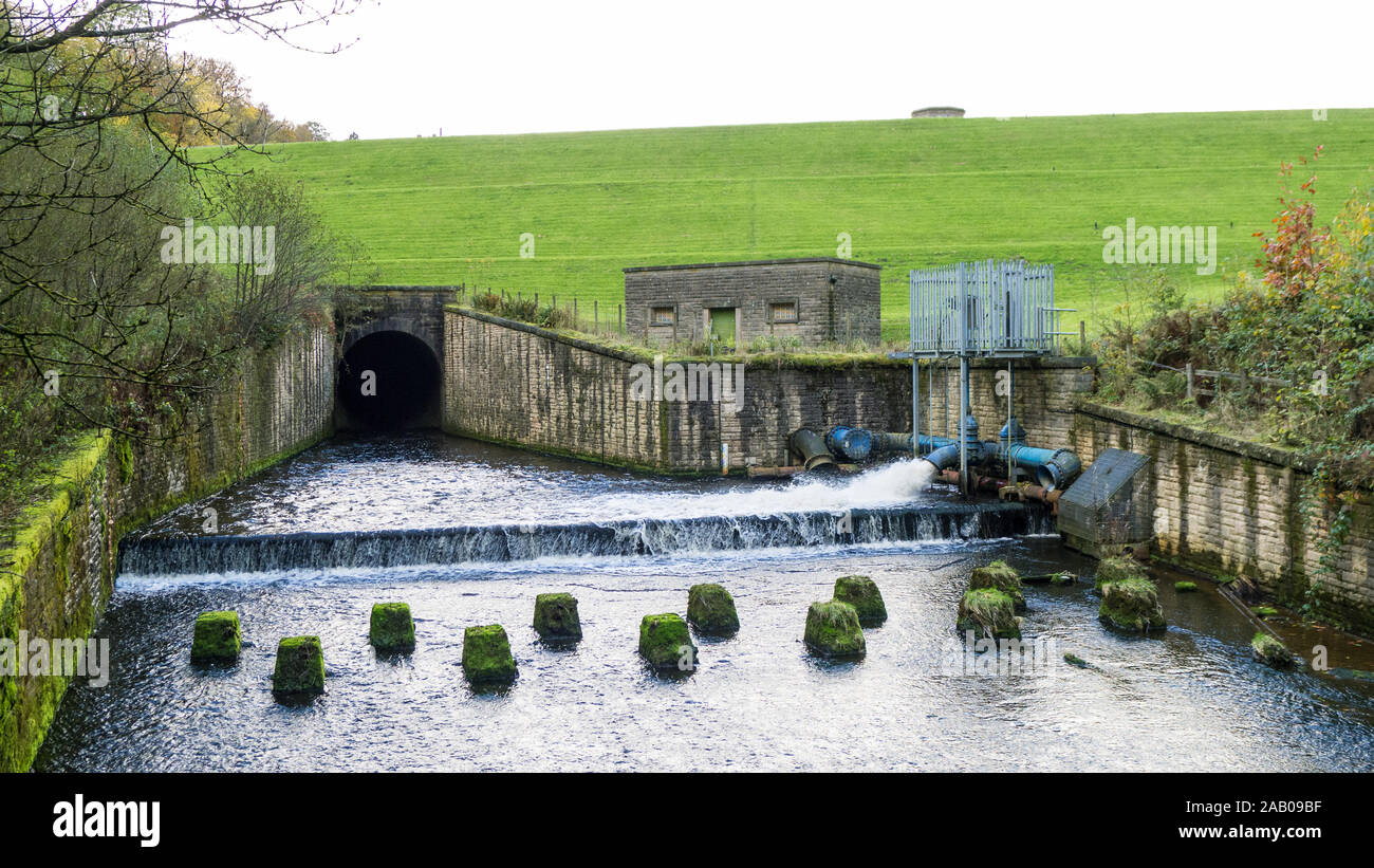 Dam at Jumbles Reservoir, Lancashire Stock Photo - Alamy