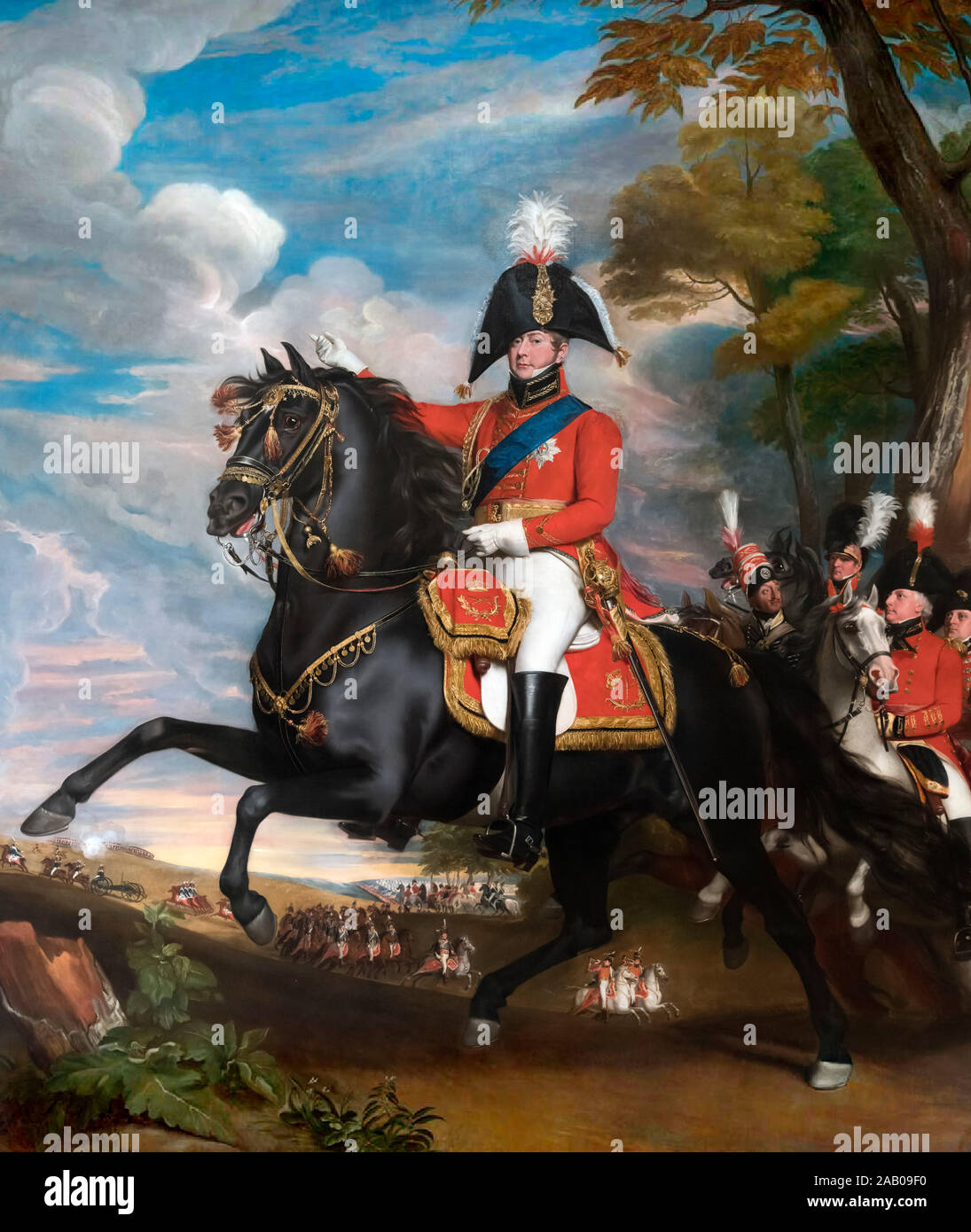 Portrait of H. R. H. the Prince of Wales at a Review, Attended by Lord ...