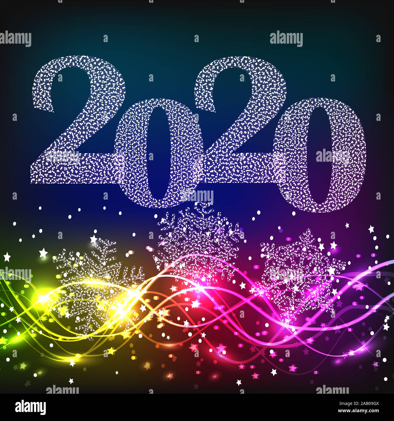 Holiday Happy 2020 New Year background. Brightly Christmas Background ...