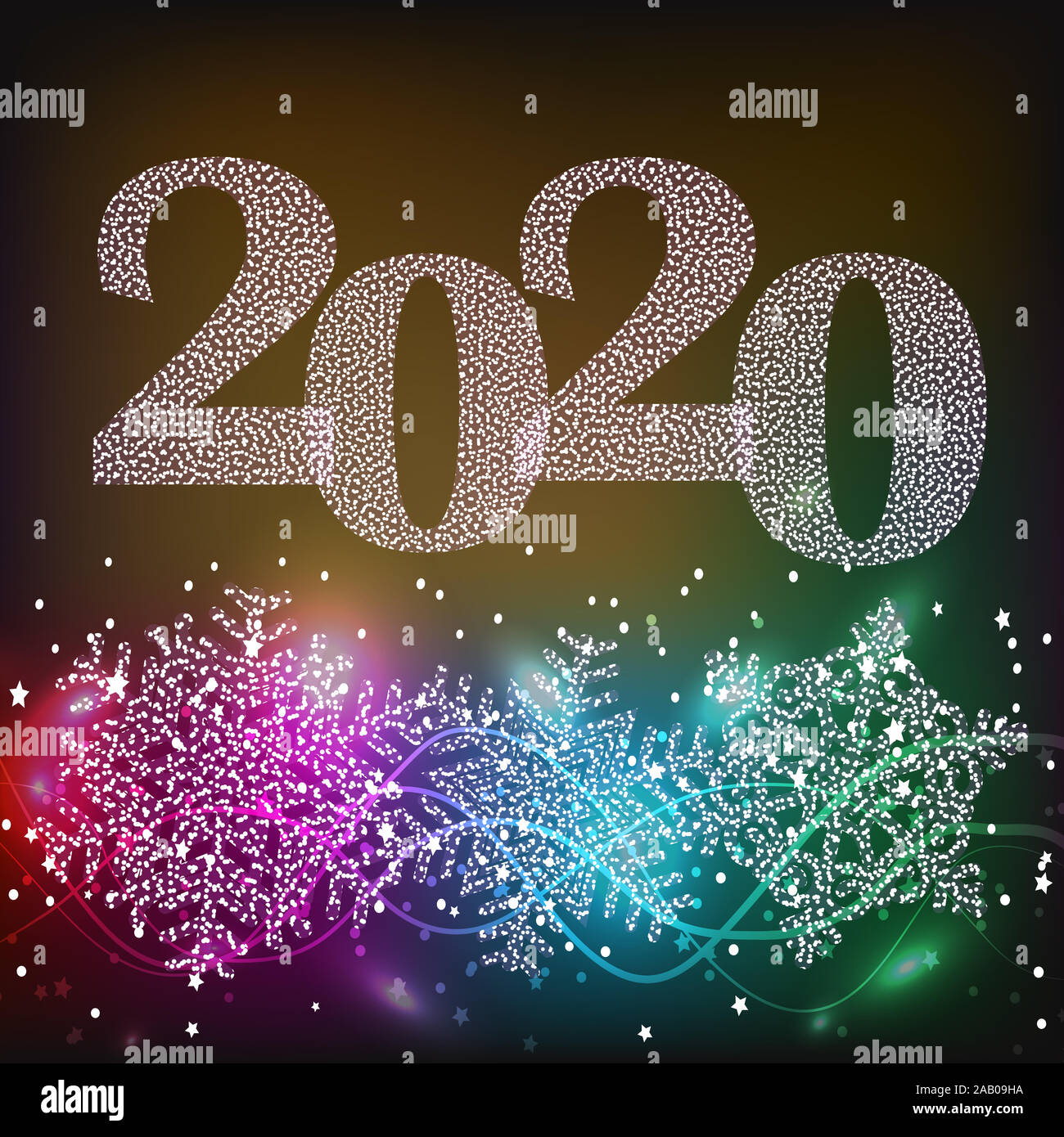 Holiday Happy 2020 New Year background. Brightly Christmas Background ...