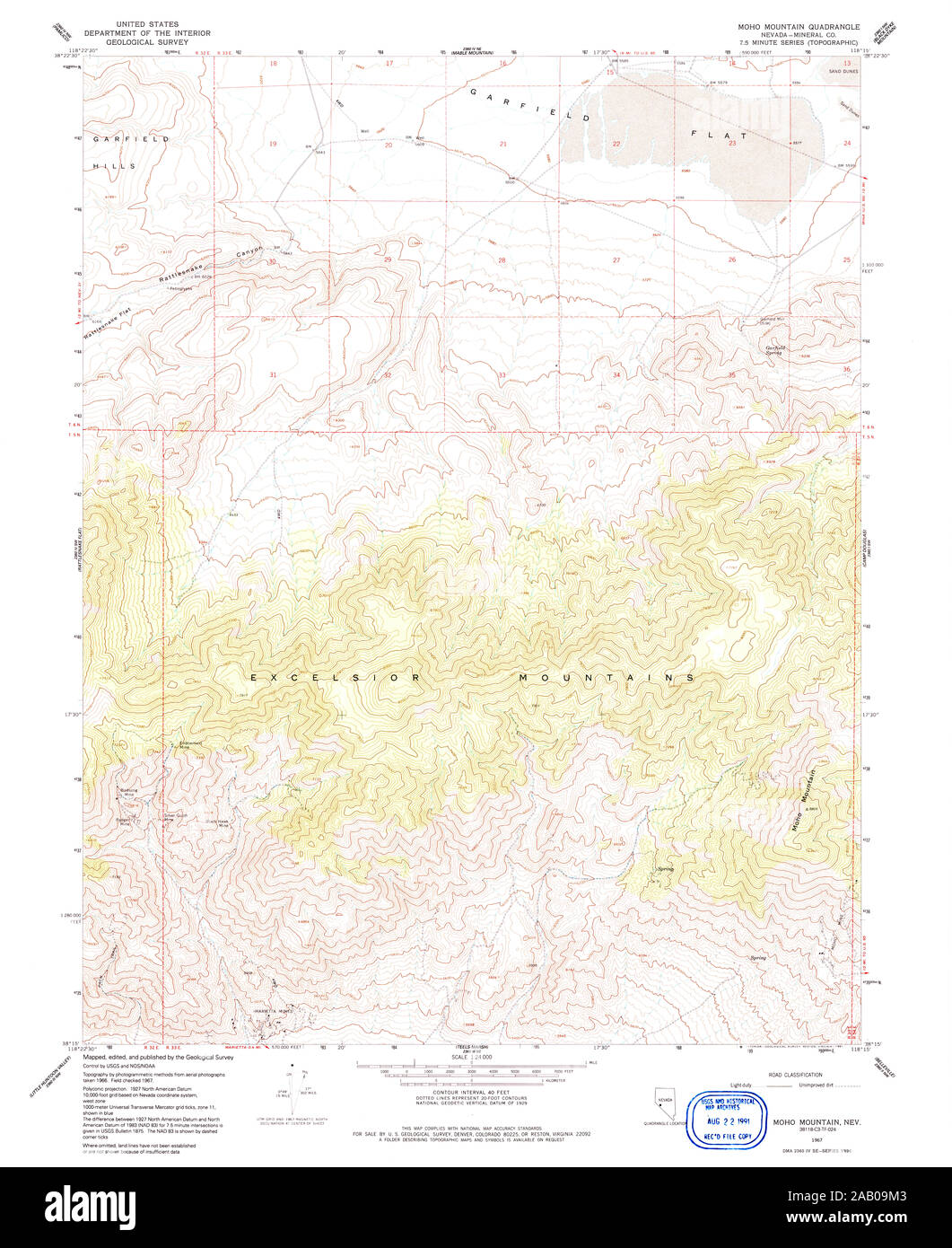 USGS TOPO Map Nevada NV Moho Mountain 319477 1967 24000 Restoration ...