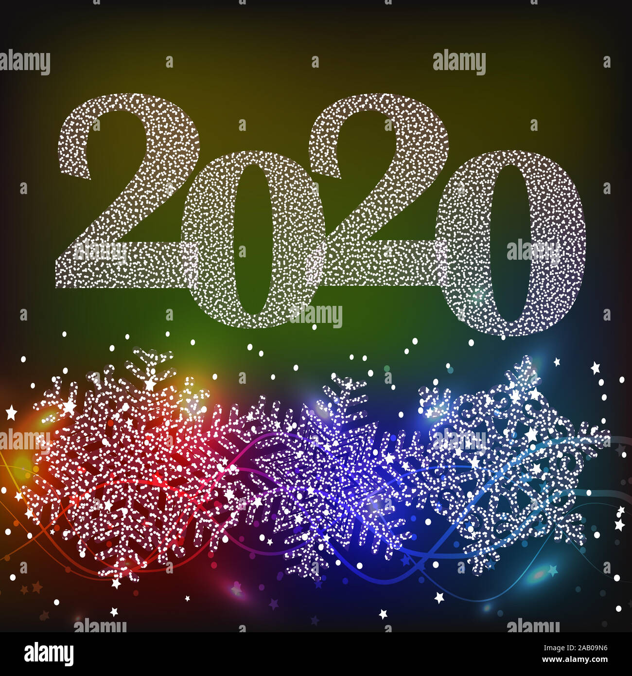 Holiday Happy 2020 New Year background. Brightly Christmas Background ...