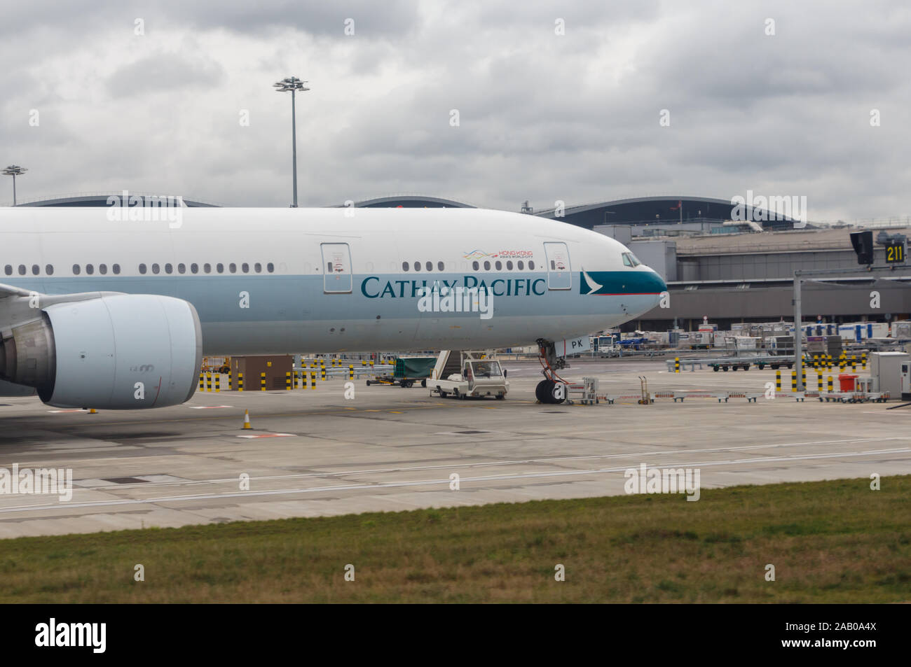 London, England - Circa 2019 : Cathay Pacific Aircraft at London ...