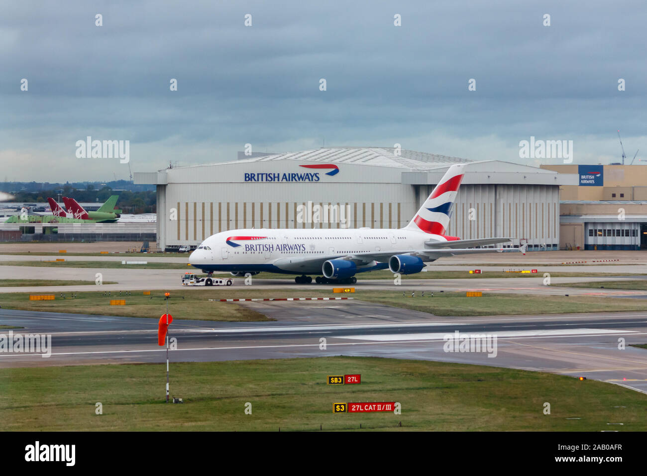 London, England - Circa 2019 : British Airways Airbus A380 Aircraft G ...