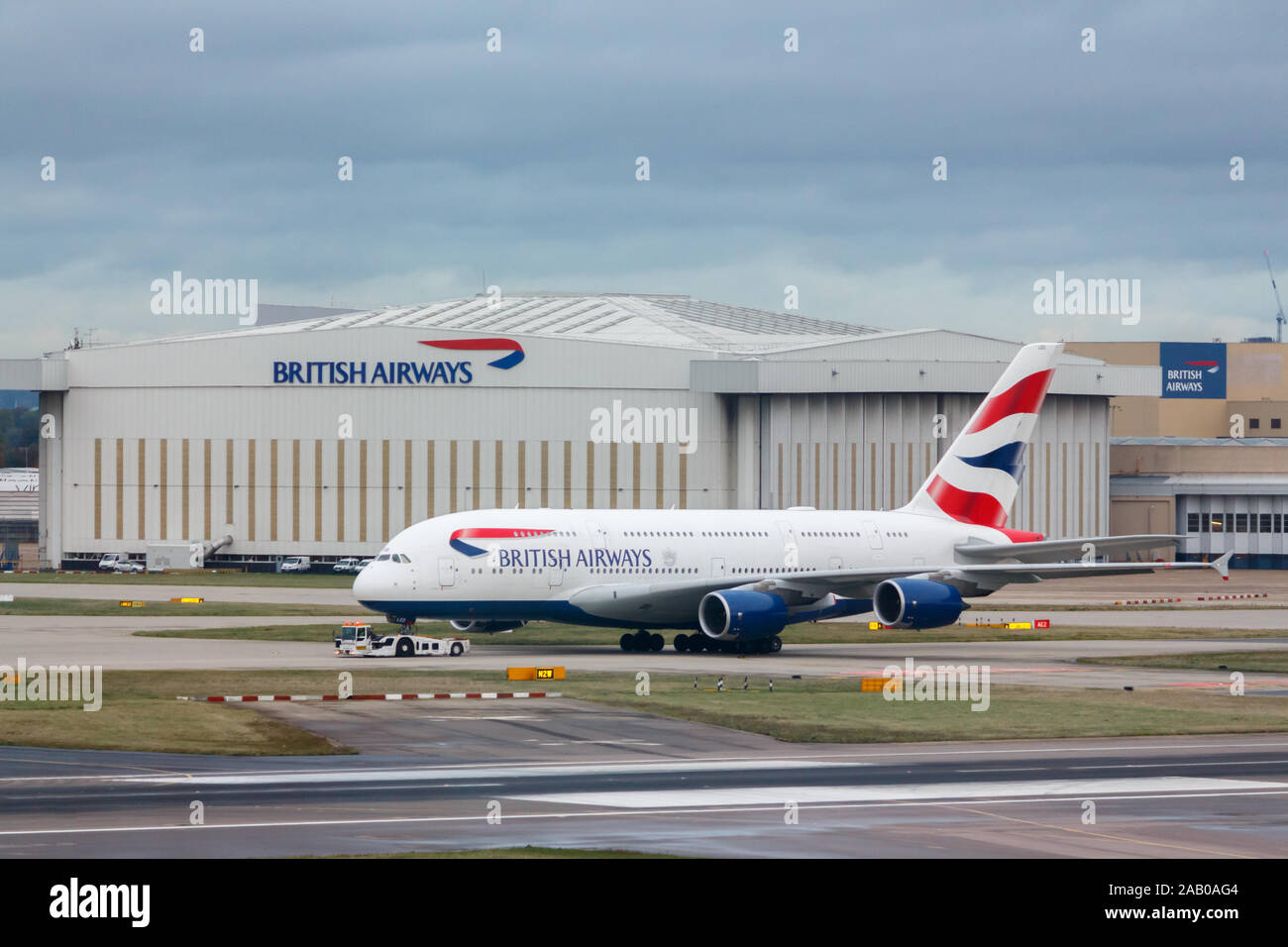 London, England - Circa 2019 : British Airways Airbus A380 Aircraft G ...