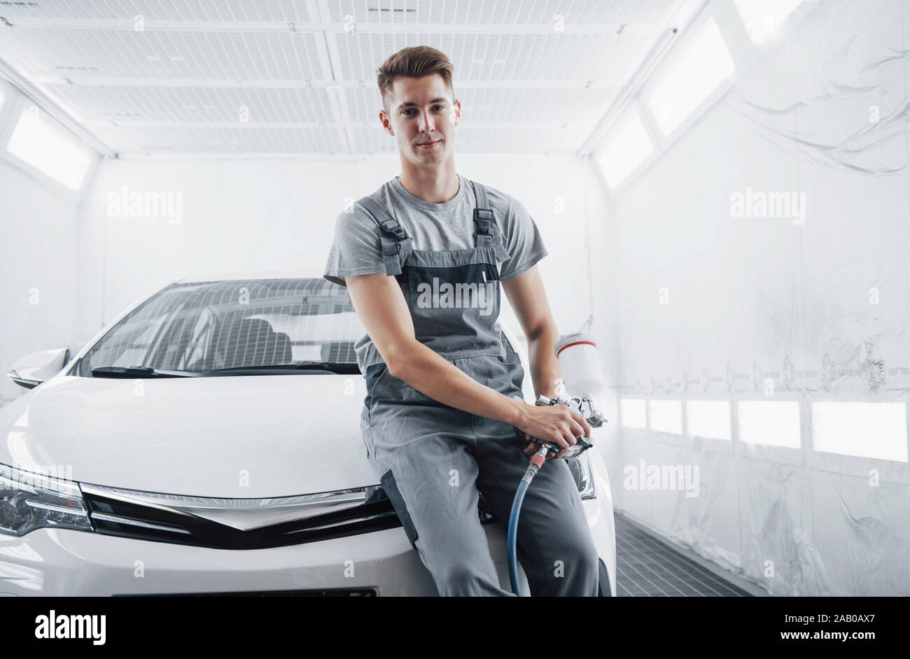 Paint spray master for car painting in the automotive industry Stock ...