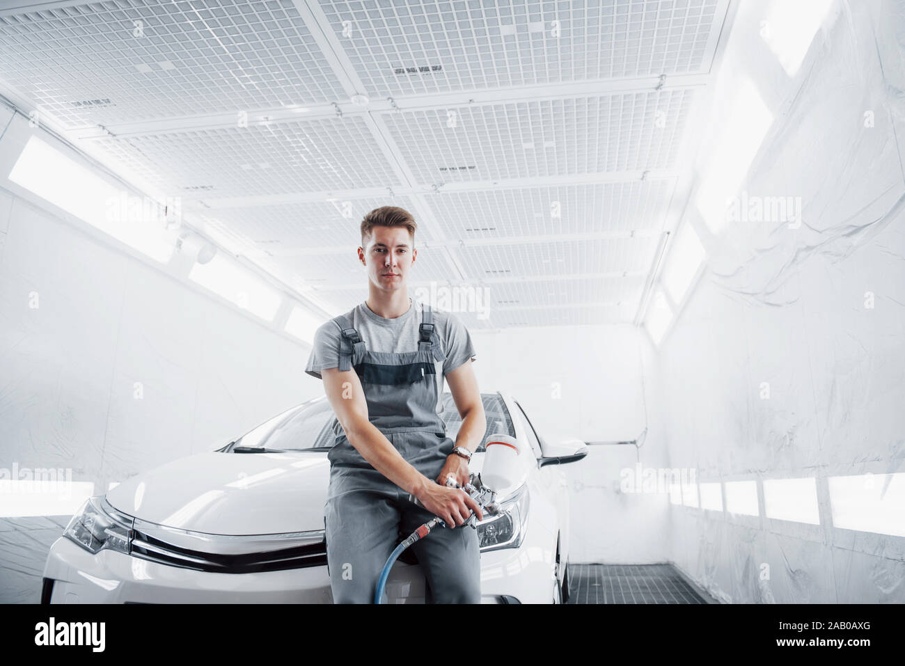 Paint spray master for car painting in the automotive industry Stock ...