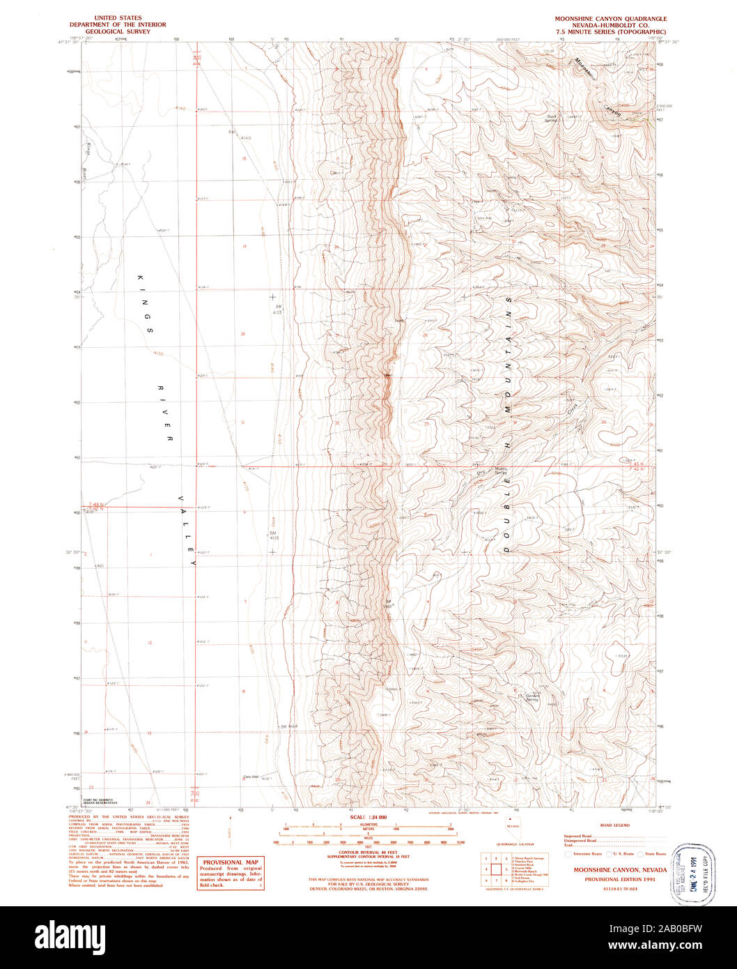 USGS TOPO Map Nevada NV Moonshine Canyon 319496 1991 24000 Restoration ...