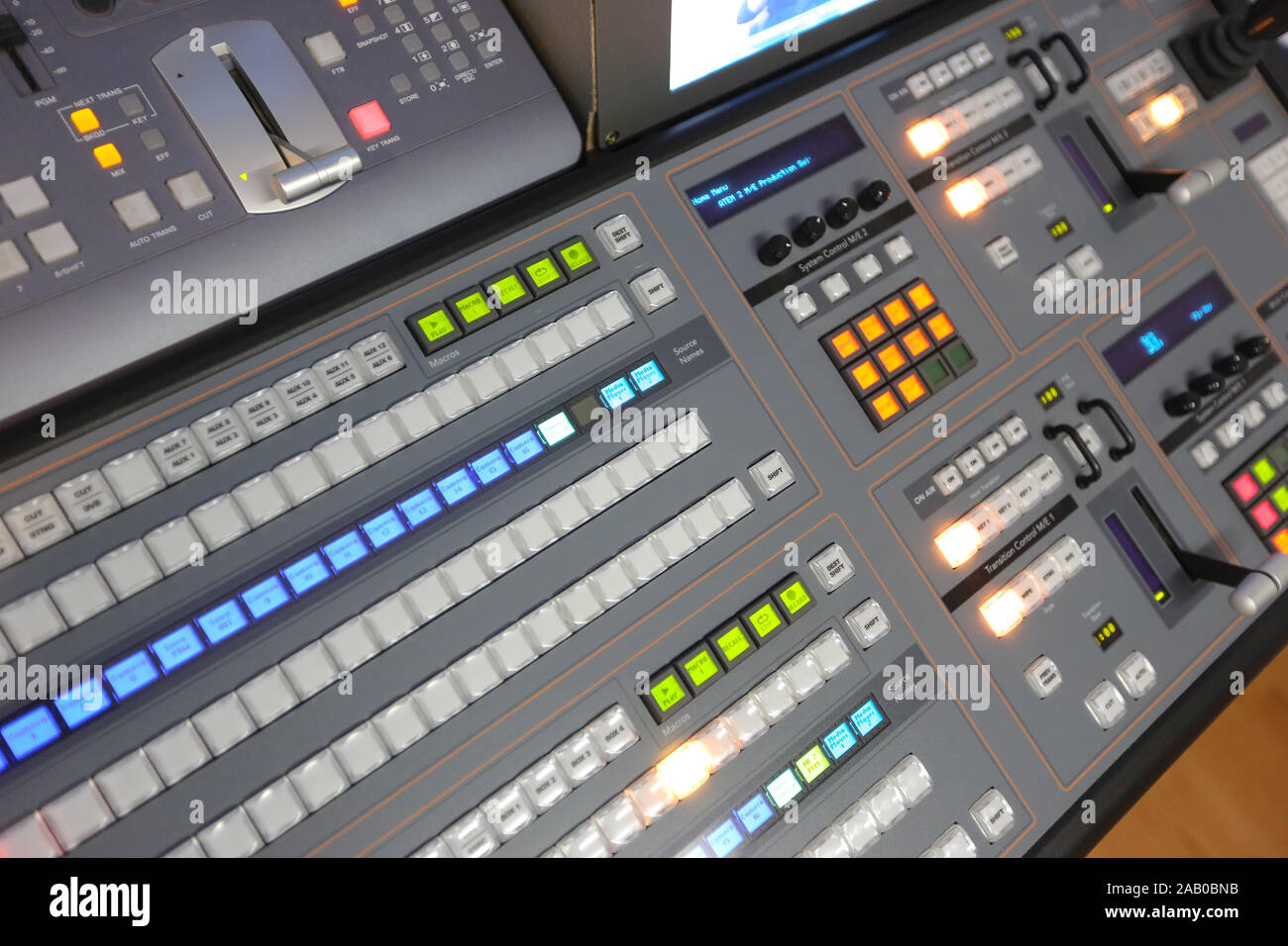 Photo of the TV broadcasting, working with video and audio mixer Stock ...