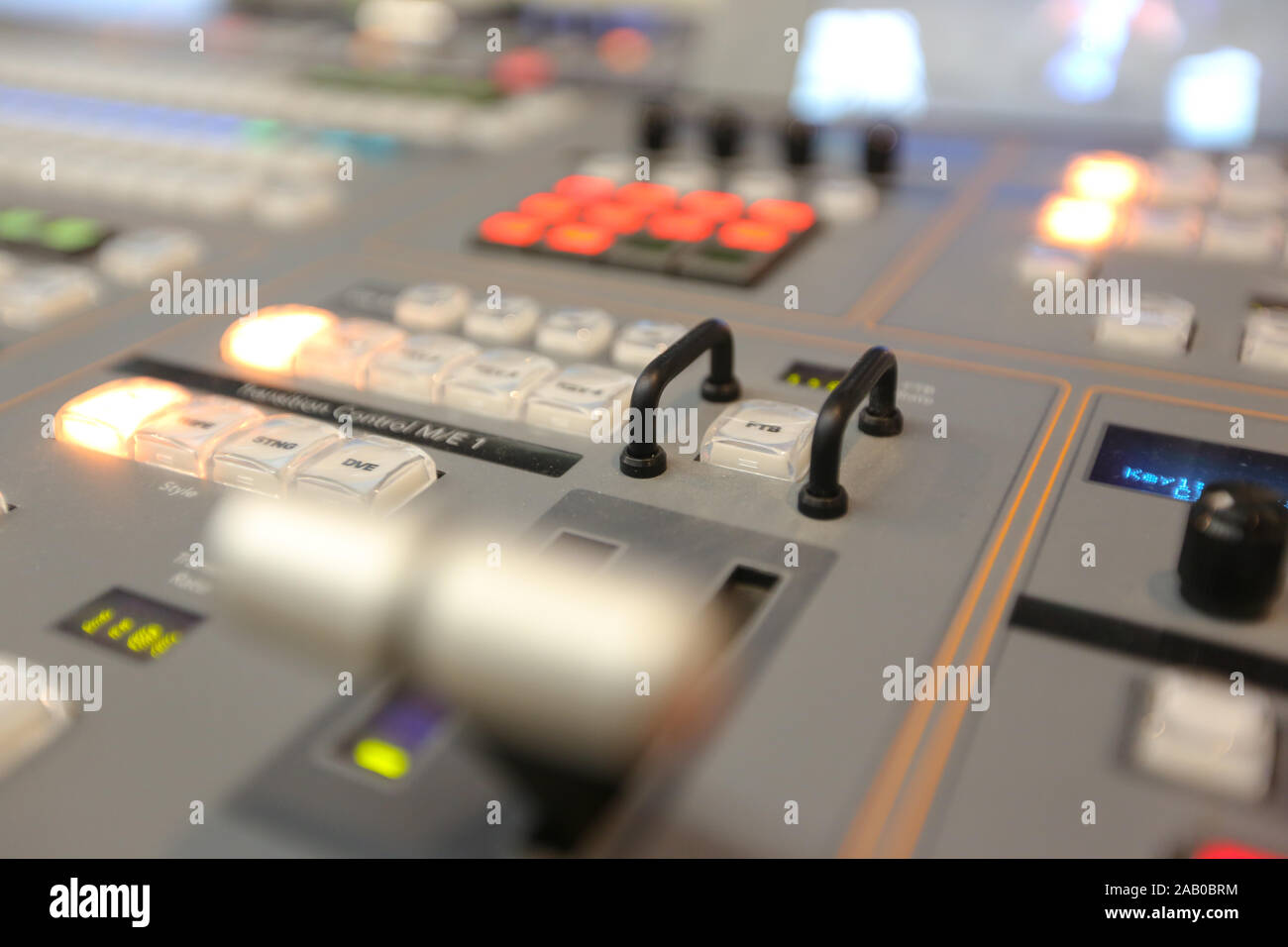 Photo of the TV broadcasting, working with video and audio mixer Stock ...