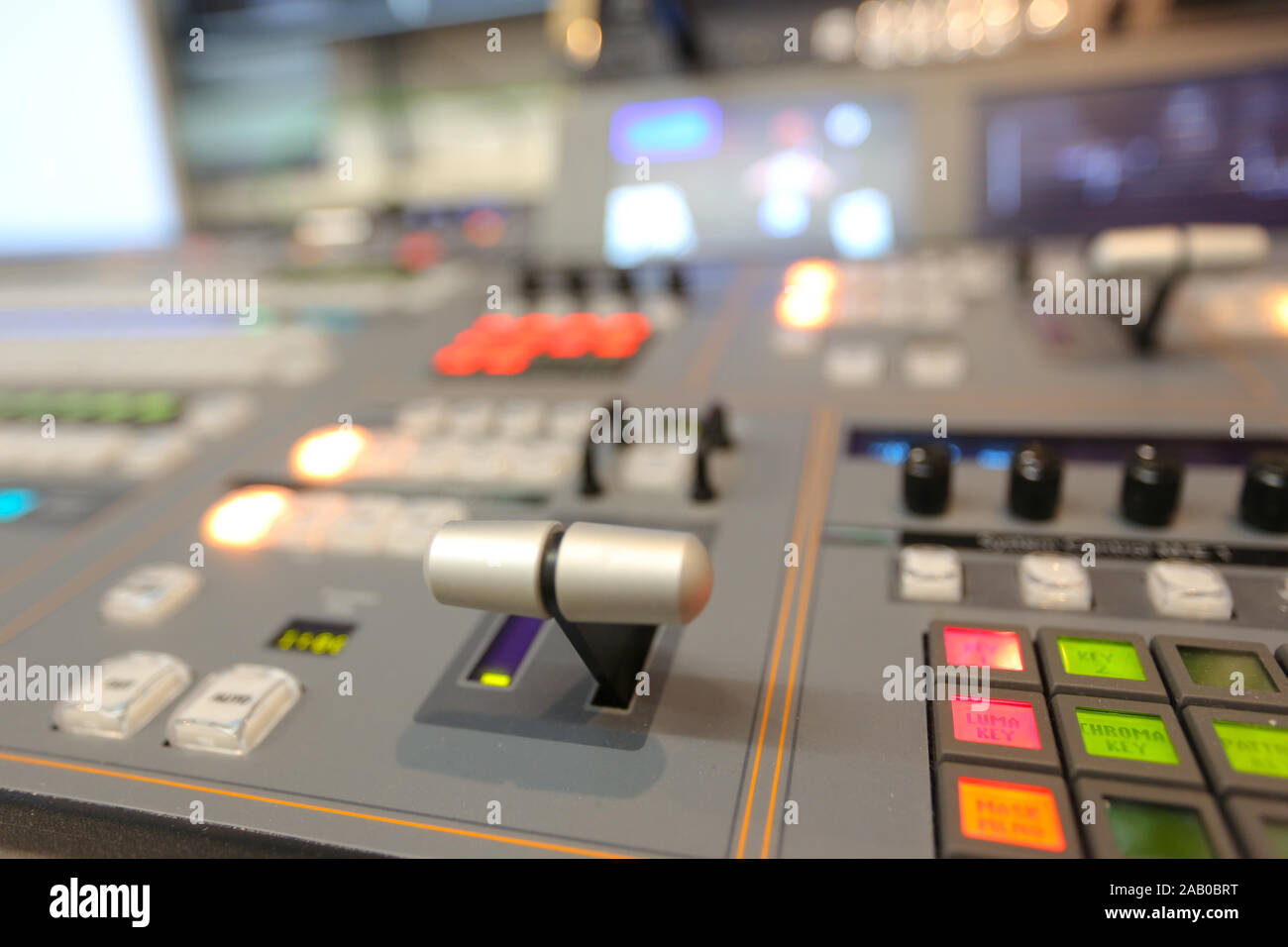 Photo of the TV broadcasting, working with video and audio mixer Stock ...
