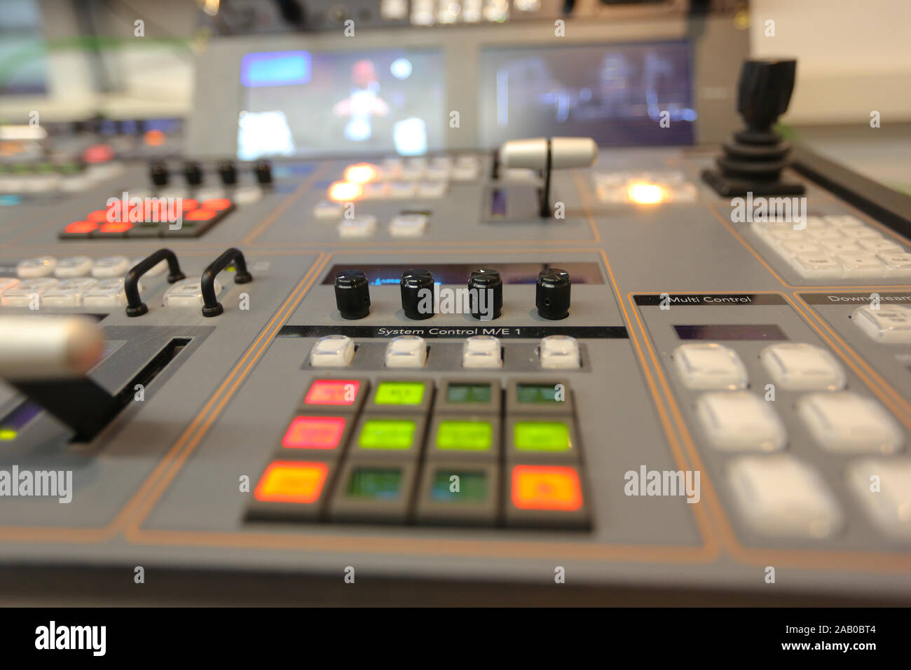 Photo of the TV broadcasting, working with video and audio mixer Stock ...