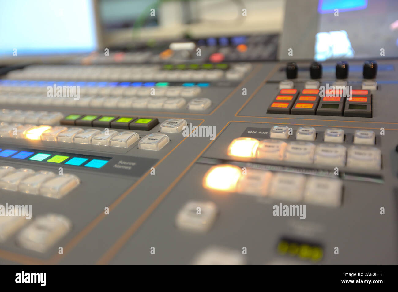 Photo of the TV broadcasting, working with video and audio mixer Stock ...