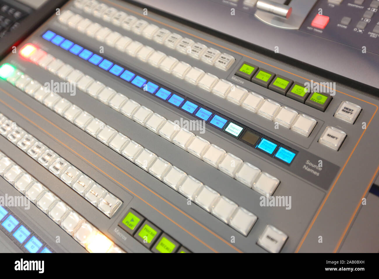 Photo of the TV broadcasting, working with video and audio mixer Stock ...