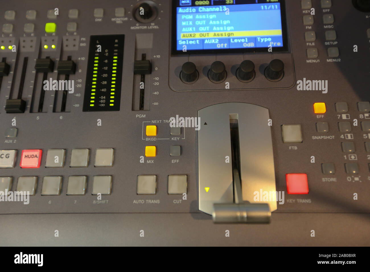 Photo of the TV broadcasting, working with video and audio mixer Stock ...