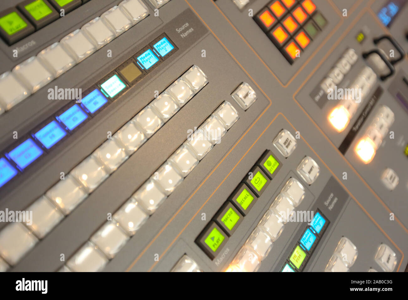 Photo of the TV broadcasting, working with video and audio mixer Stock ...