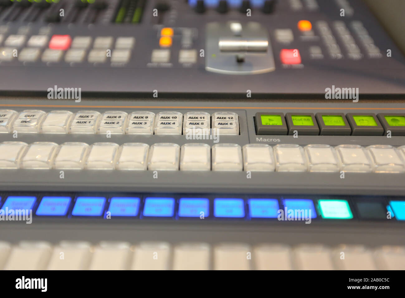 Photo of the TV broadcasting, working with video and audio mixer Stock ...