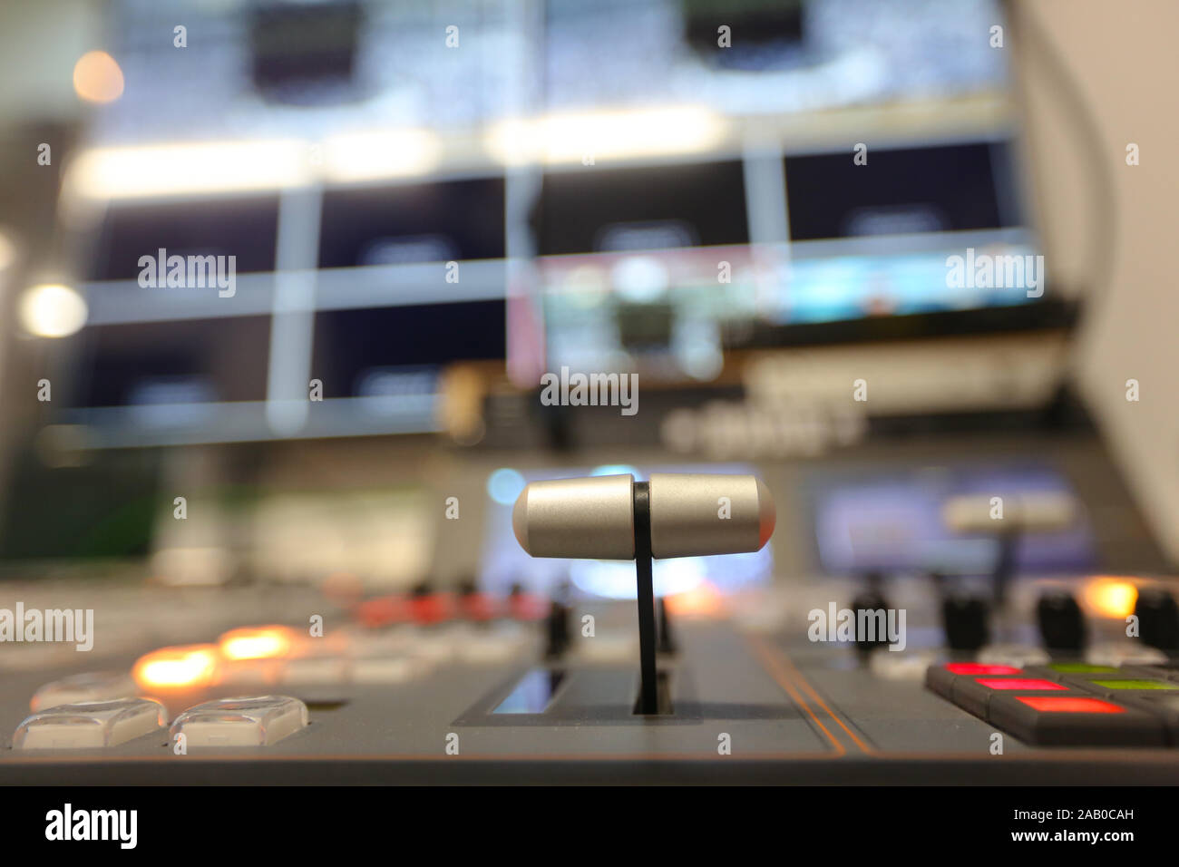 Photo of the TV broadcasting, working with video and audio mixer Stock ...