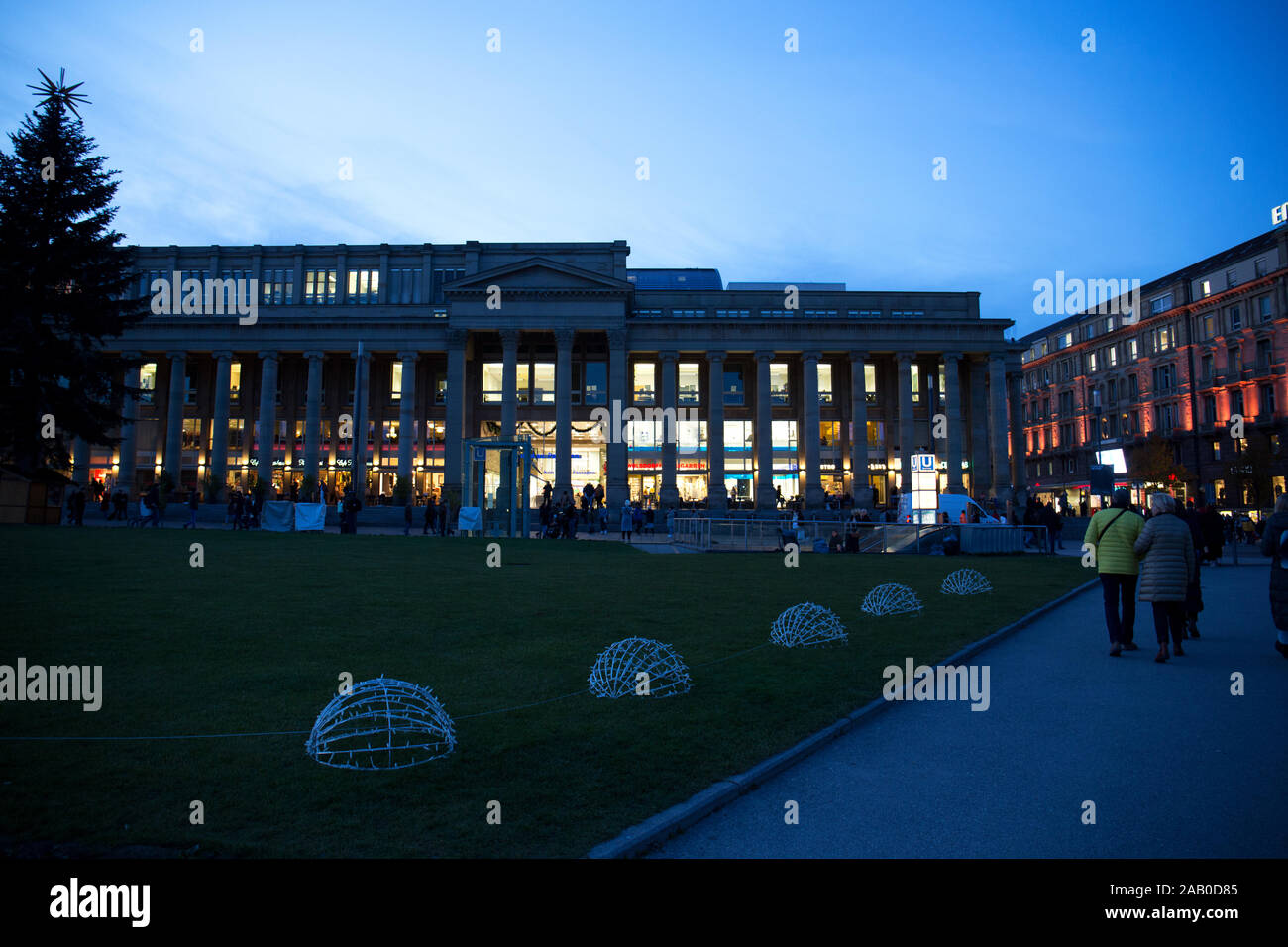 the city of stuttgart in baden-württemberg in germany at a late ...
