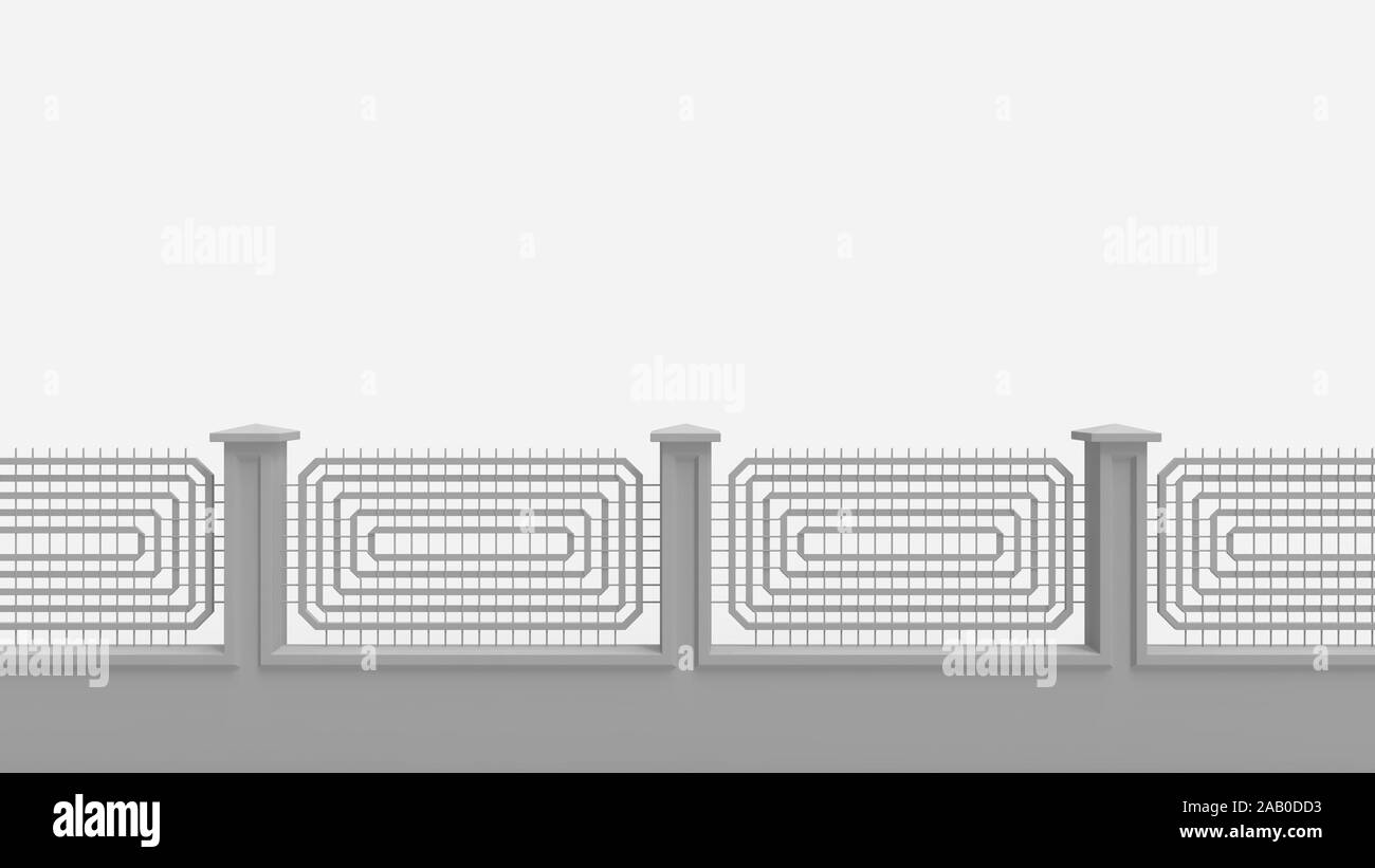 3d rendering of a fence isolated in a studio background Stock Photo - Alamy