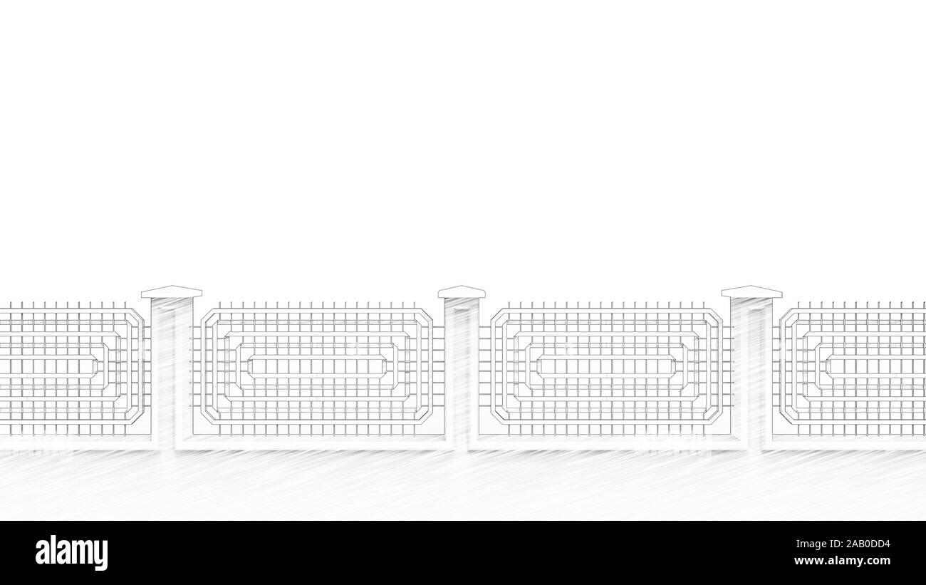 3d rendering of a fence isolated in a studio background Stock Photo - Alamy