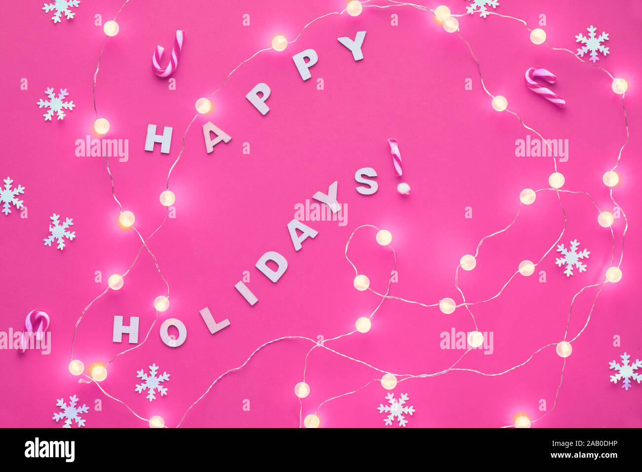 New Year or Christmas pattern flat lay top view background with text ...