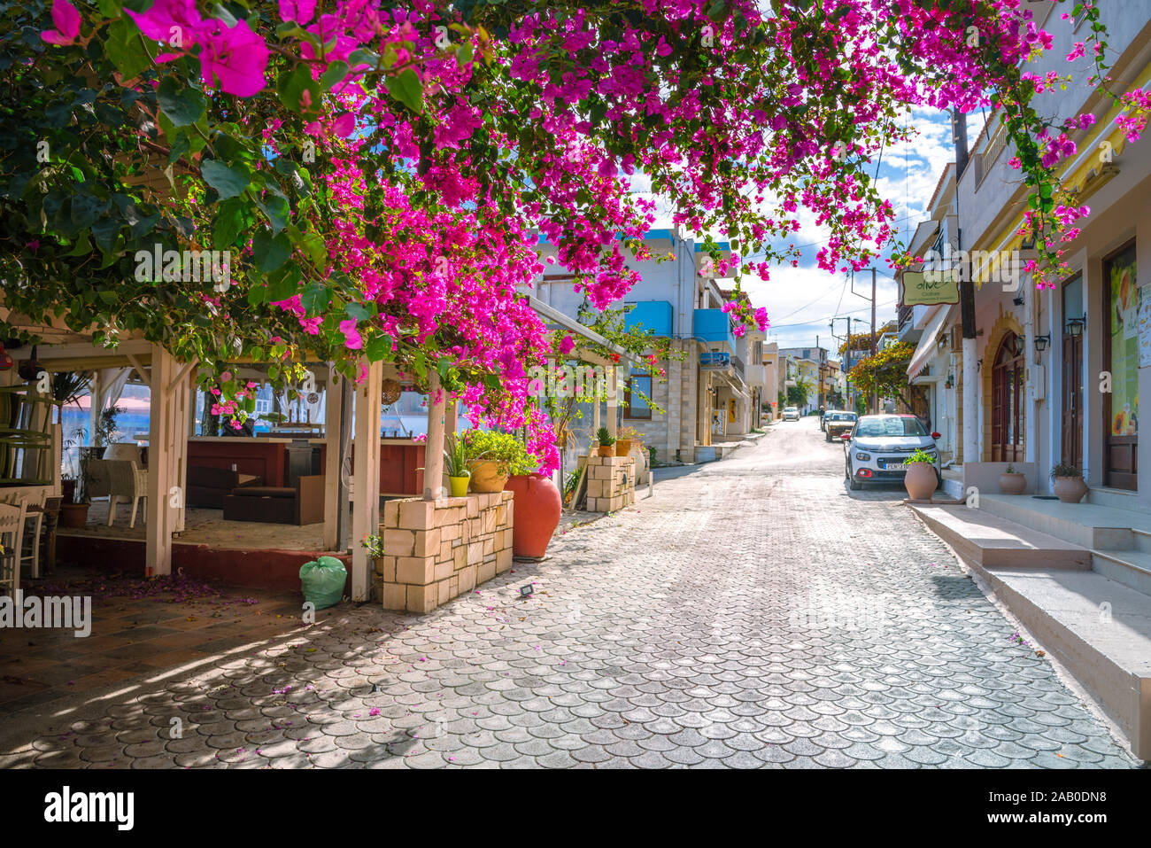 Traditional coastal village of Panormo, Rethimno, Crete, Greece Stock ...